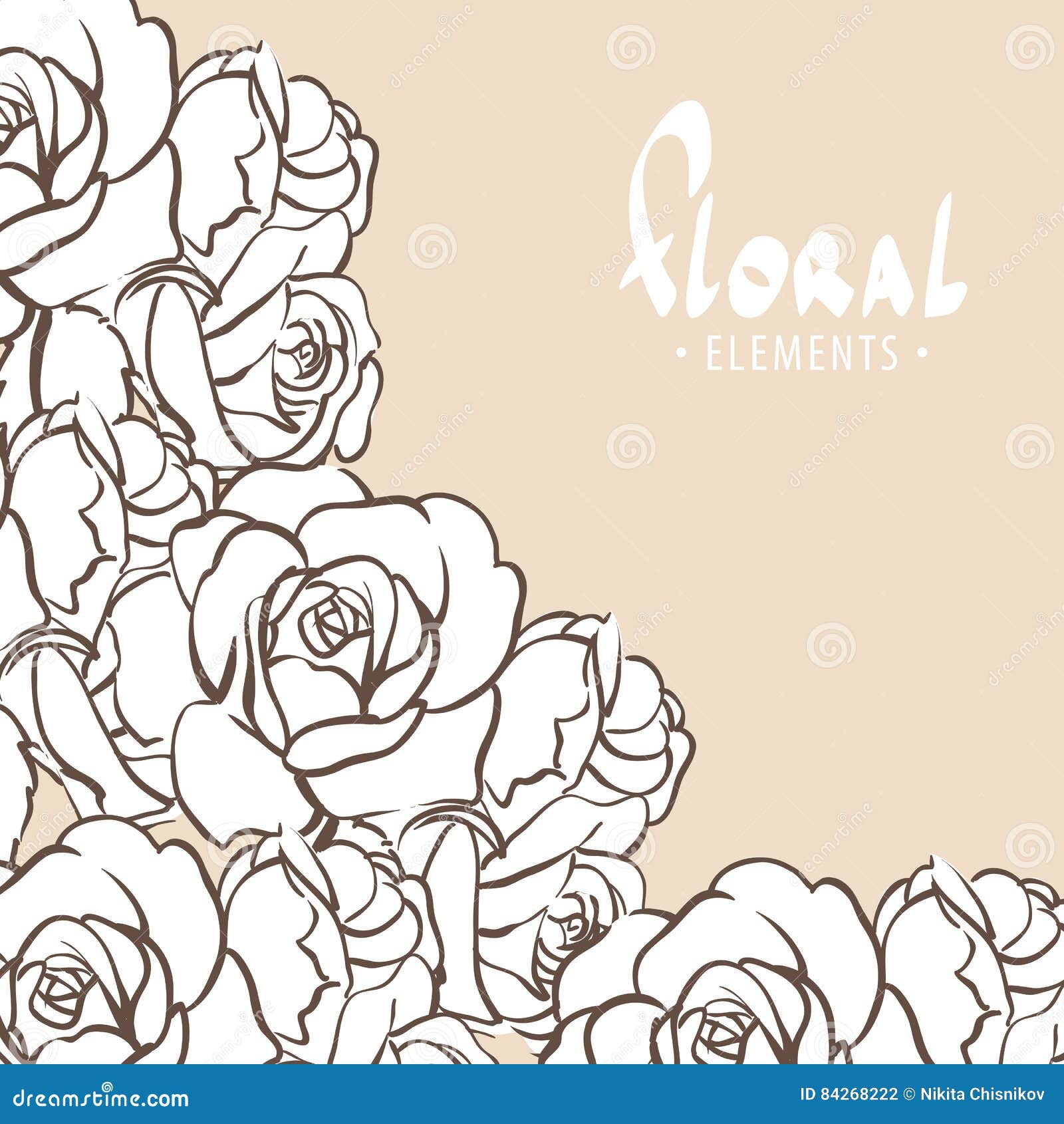 Floral Background with Roses Stock Vector - Illustration of marvellous ...