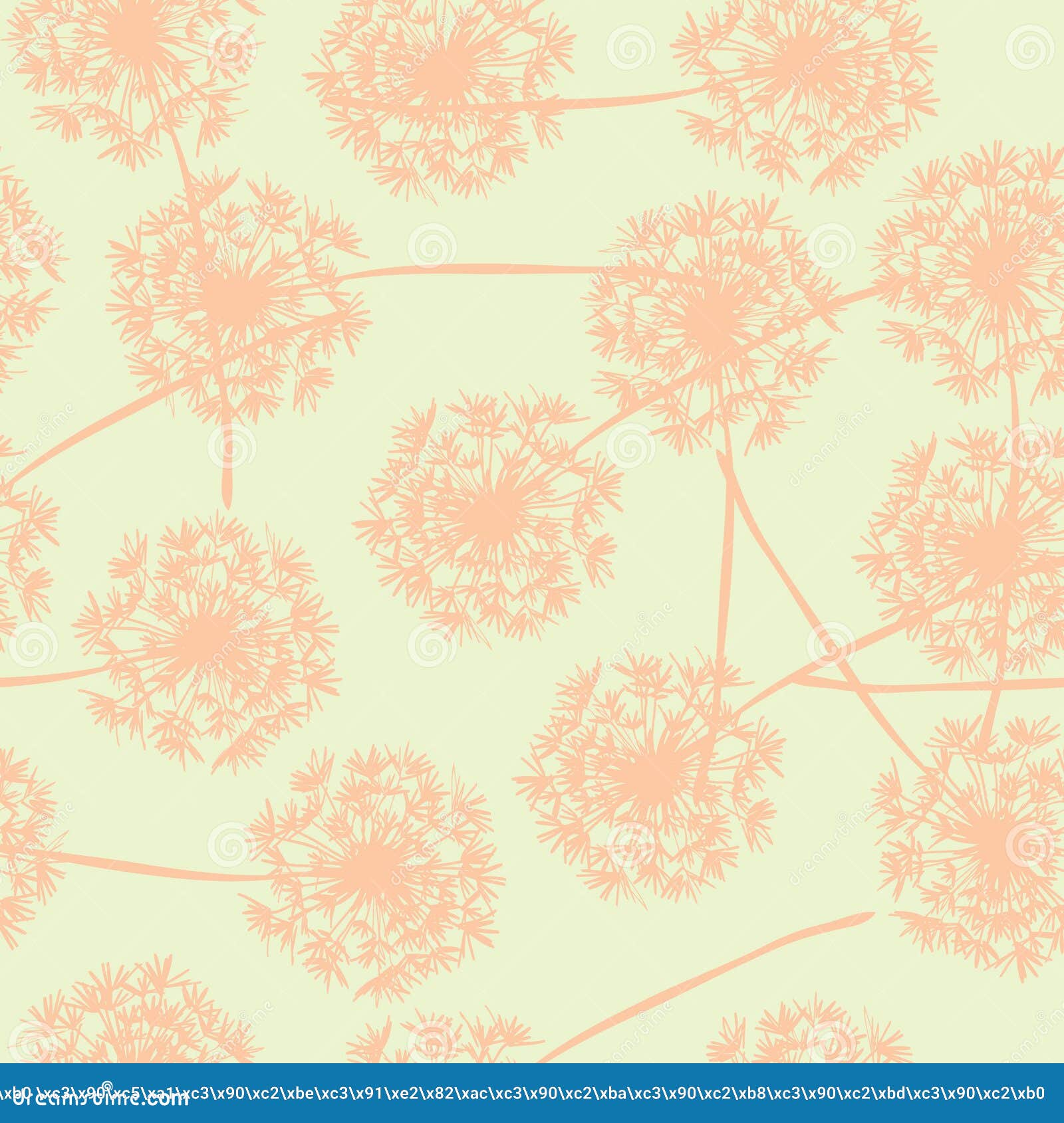 Floral Background Seamless Pattern Dandelion Stock Vector ...