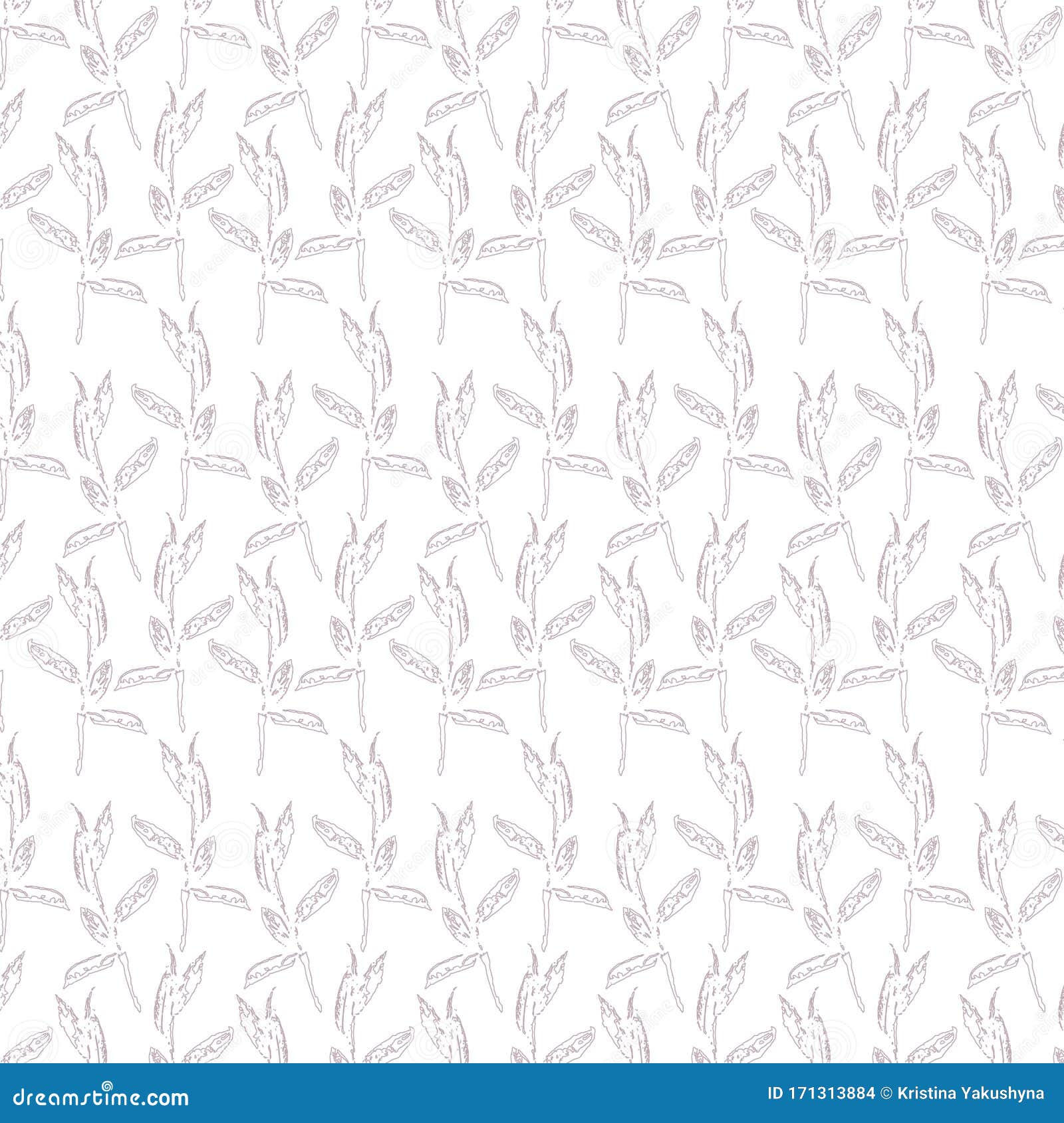 Floral Background. Seamless White Leaves Pattern Stock Illustration ...