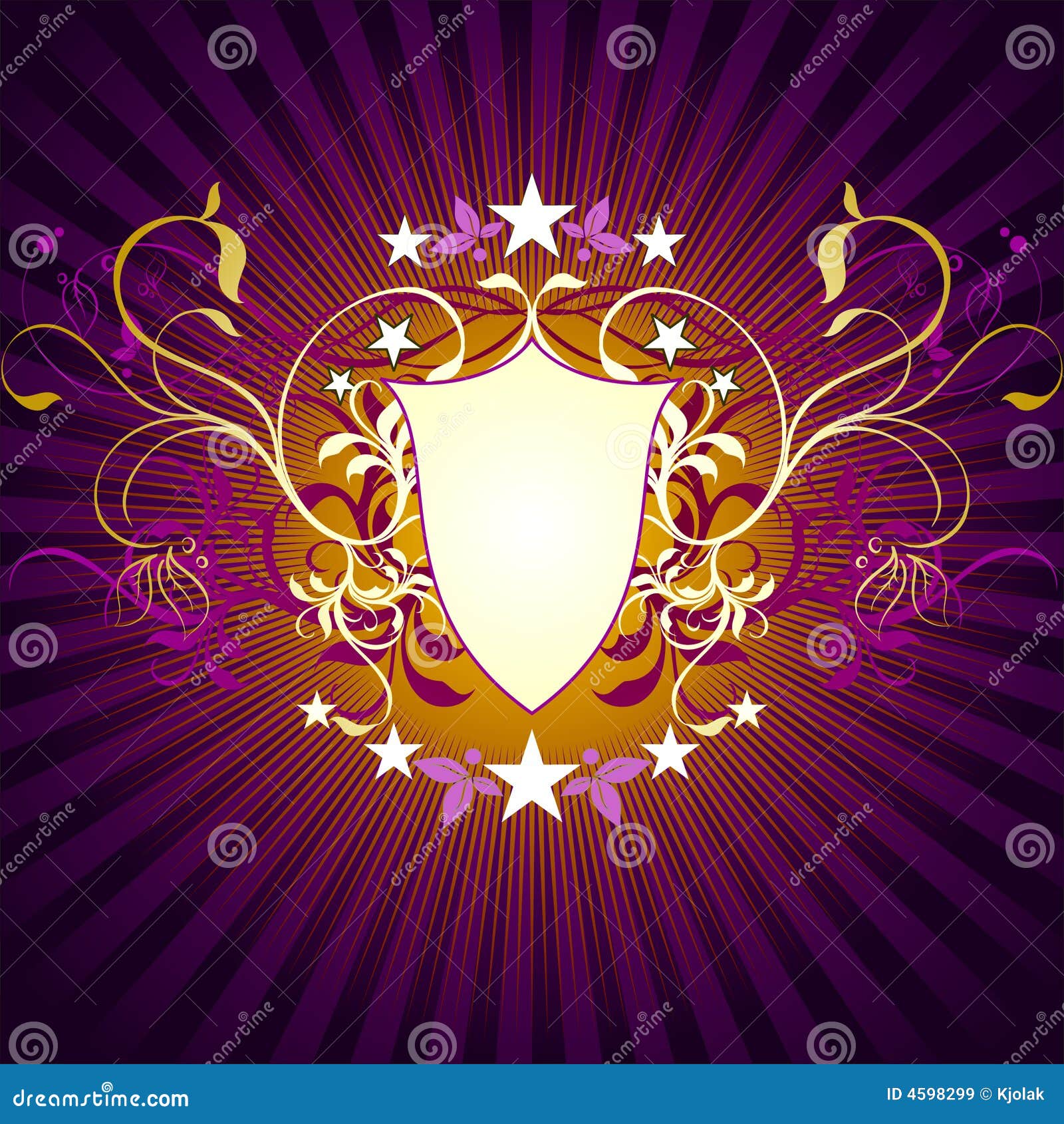 Floral background shield stock vector. Illustration of arms - 4598299