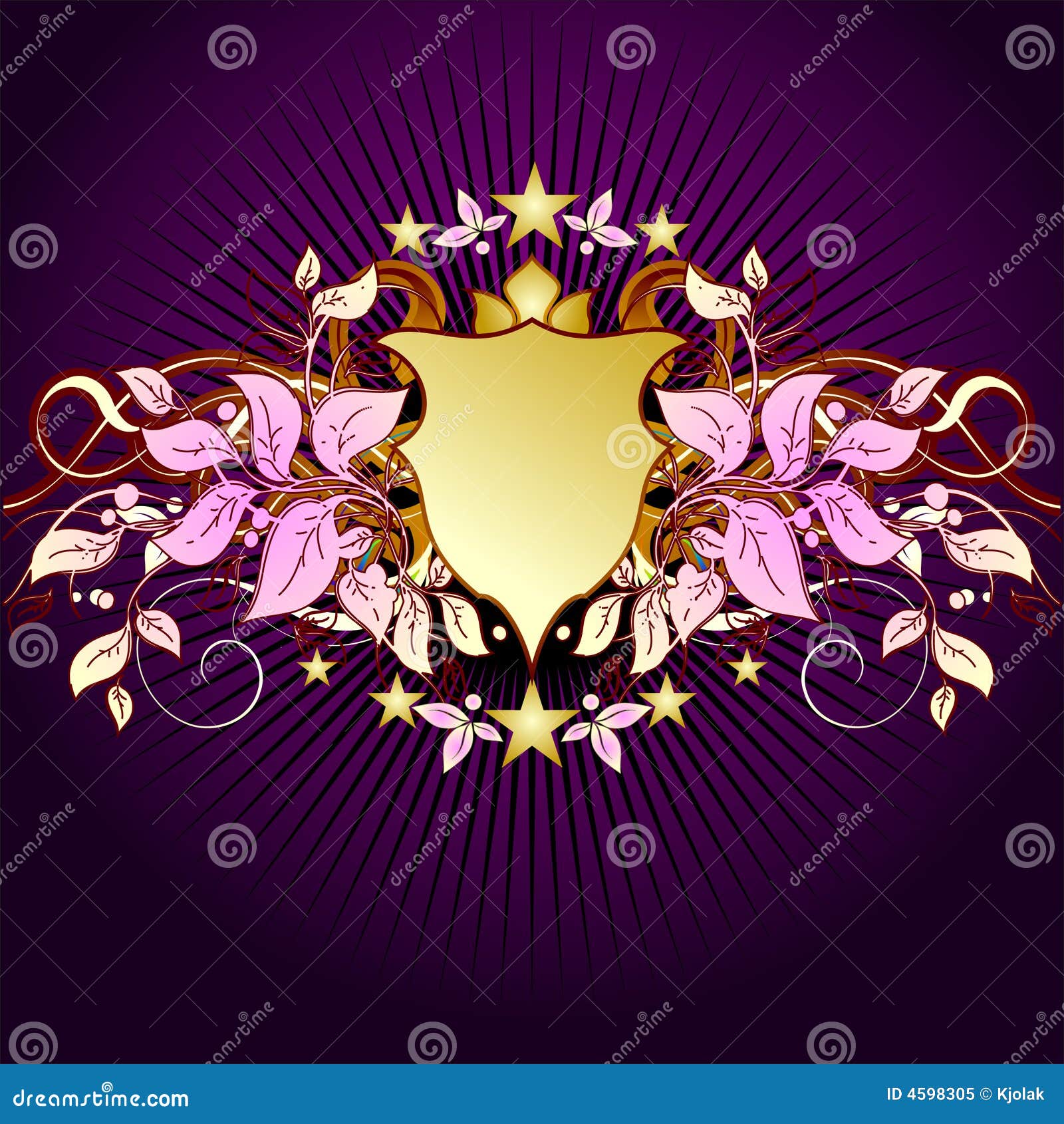 Floral background shield stock vector. Illustration of fire - 4598305