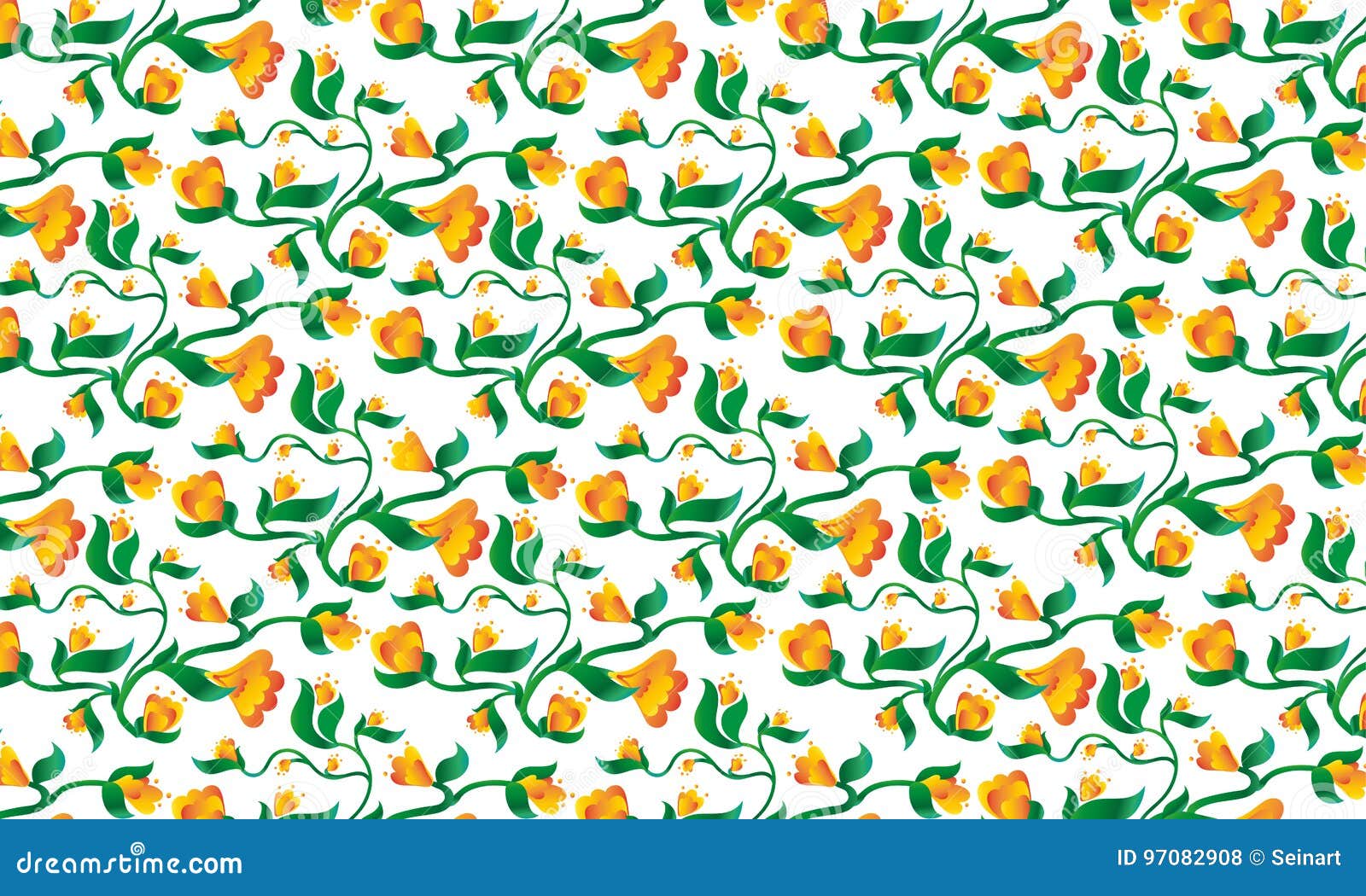 Floral Background with Small Yellow Gradient Color Flowers. White ...