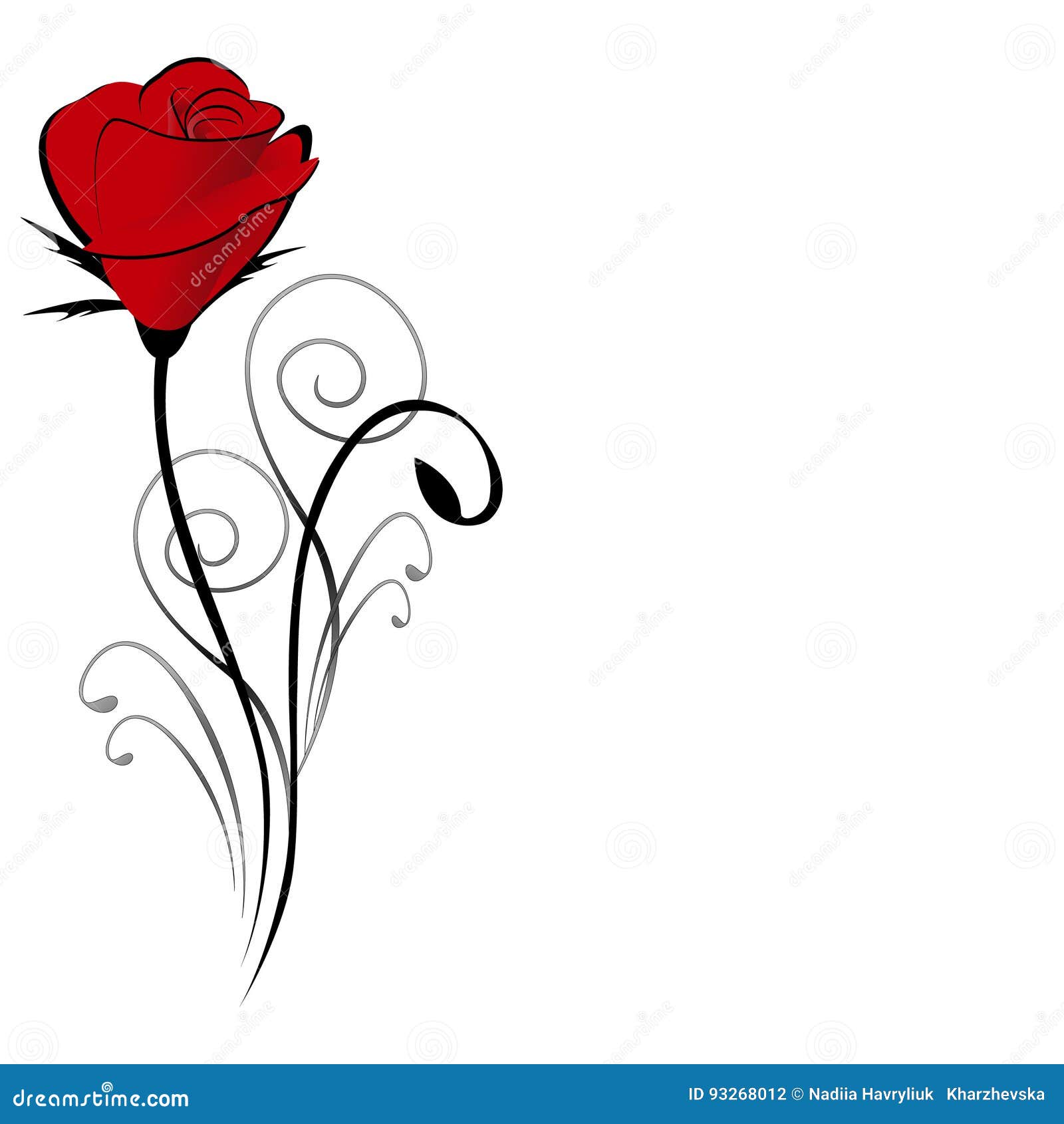 Floral Background with Stylized Rose. Stock Vector - Illustration of ...