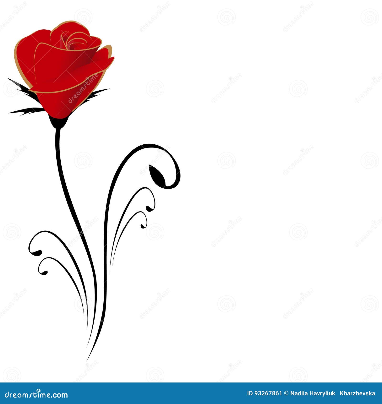 Floral Background with Stylized Rose, Element for Design. Stock Vector ...