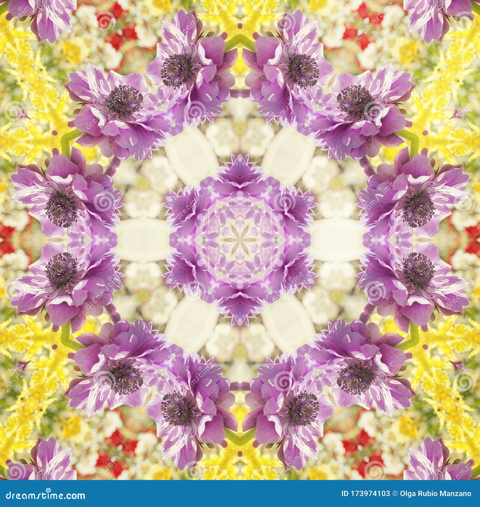 Floral Background with Vibrant Colors Flowers Stock Illustration ...