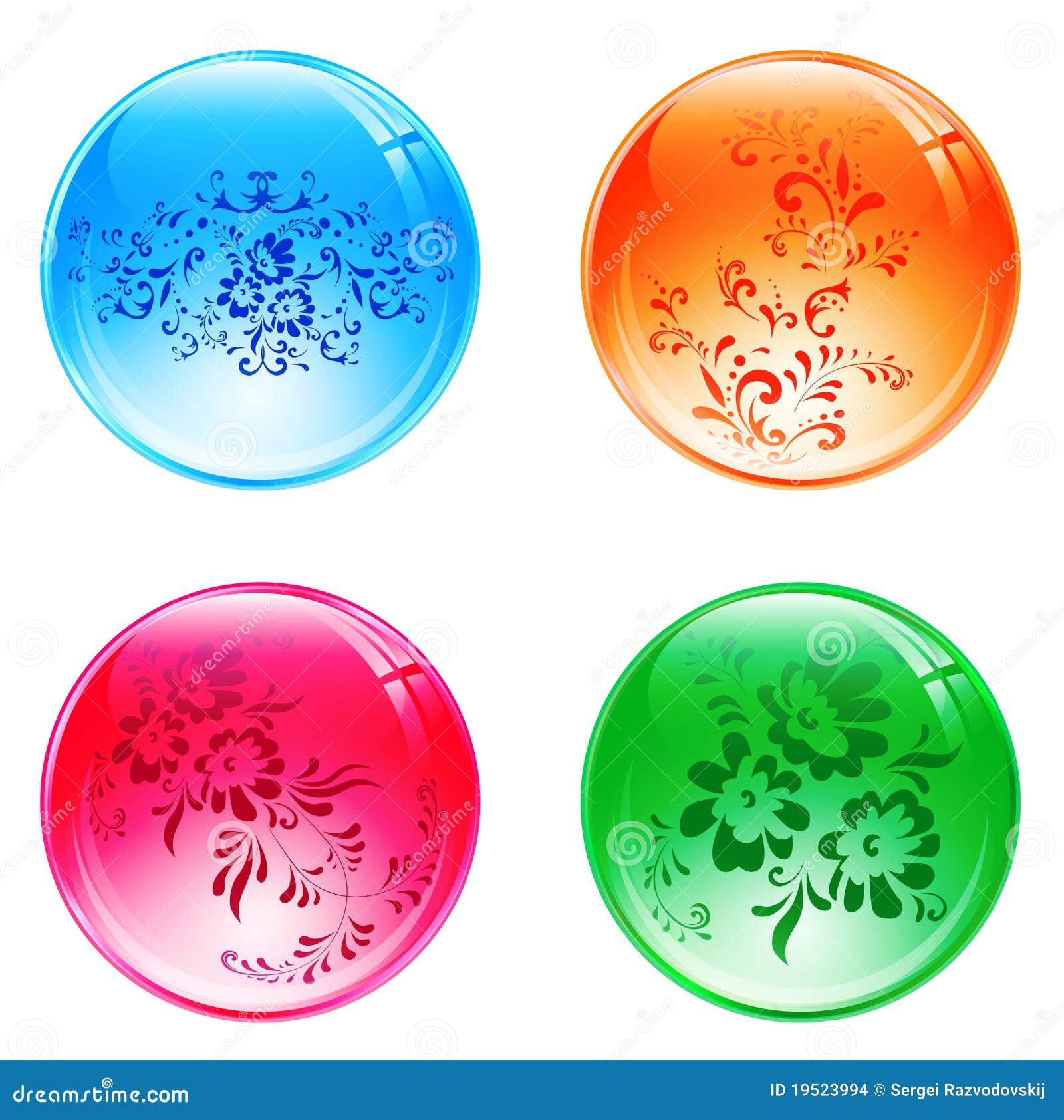 Floral balls stock vector. Illustration of flower, transparent - 19523994
