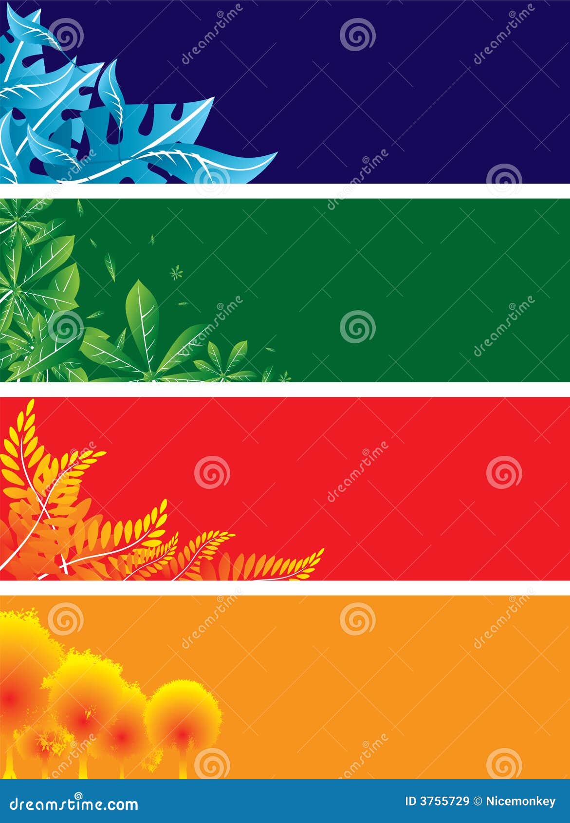 Floral band stock vector. Illustration of blue, purple - 3755729