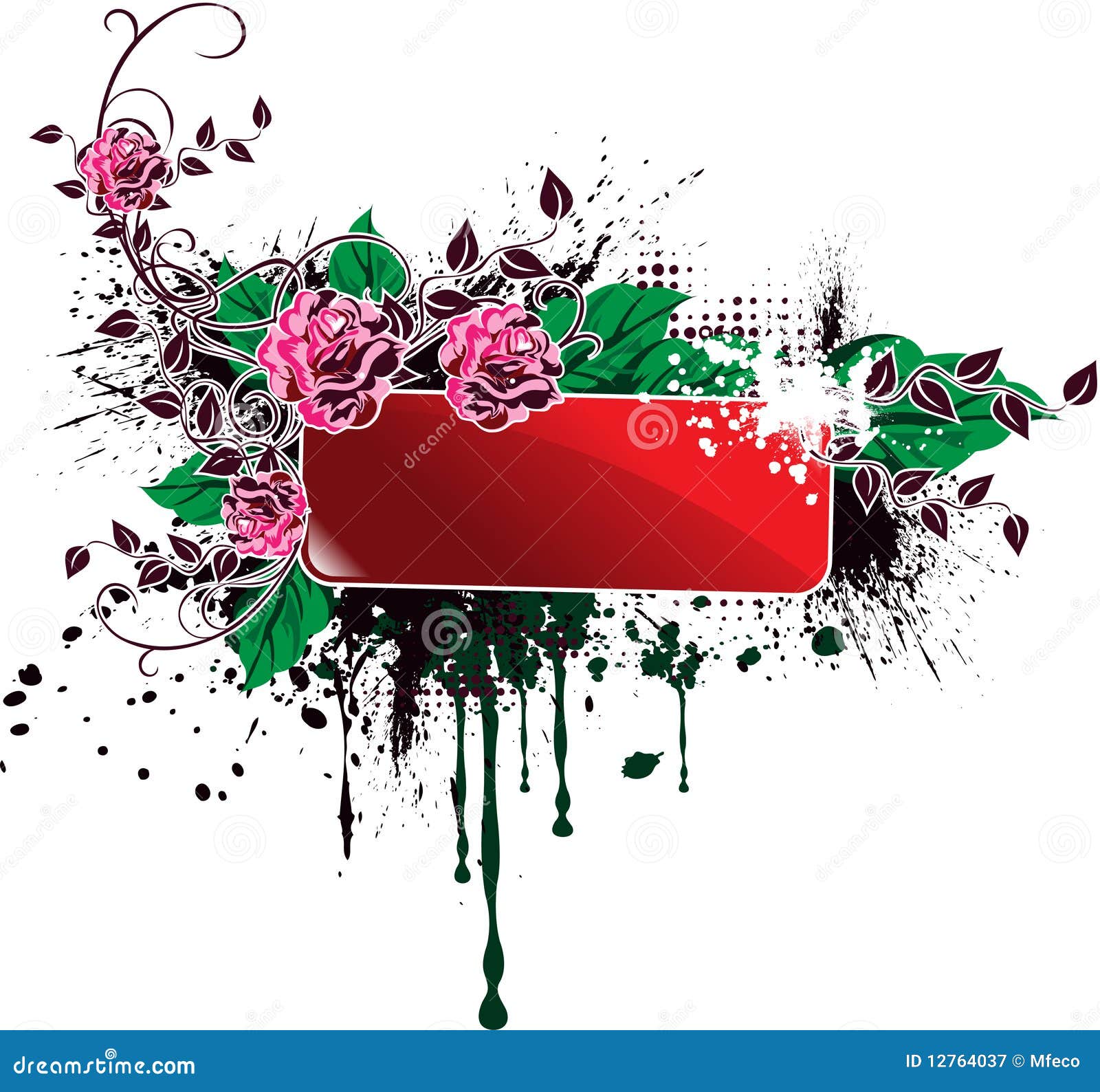 Floral banner stock vector. Illustration of feelings - 12764037