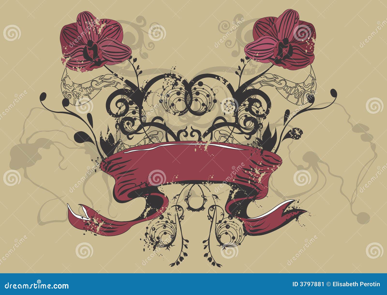 Floral banner stock vector. Illustration of fancy, vector - 3797881