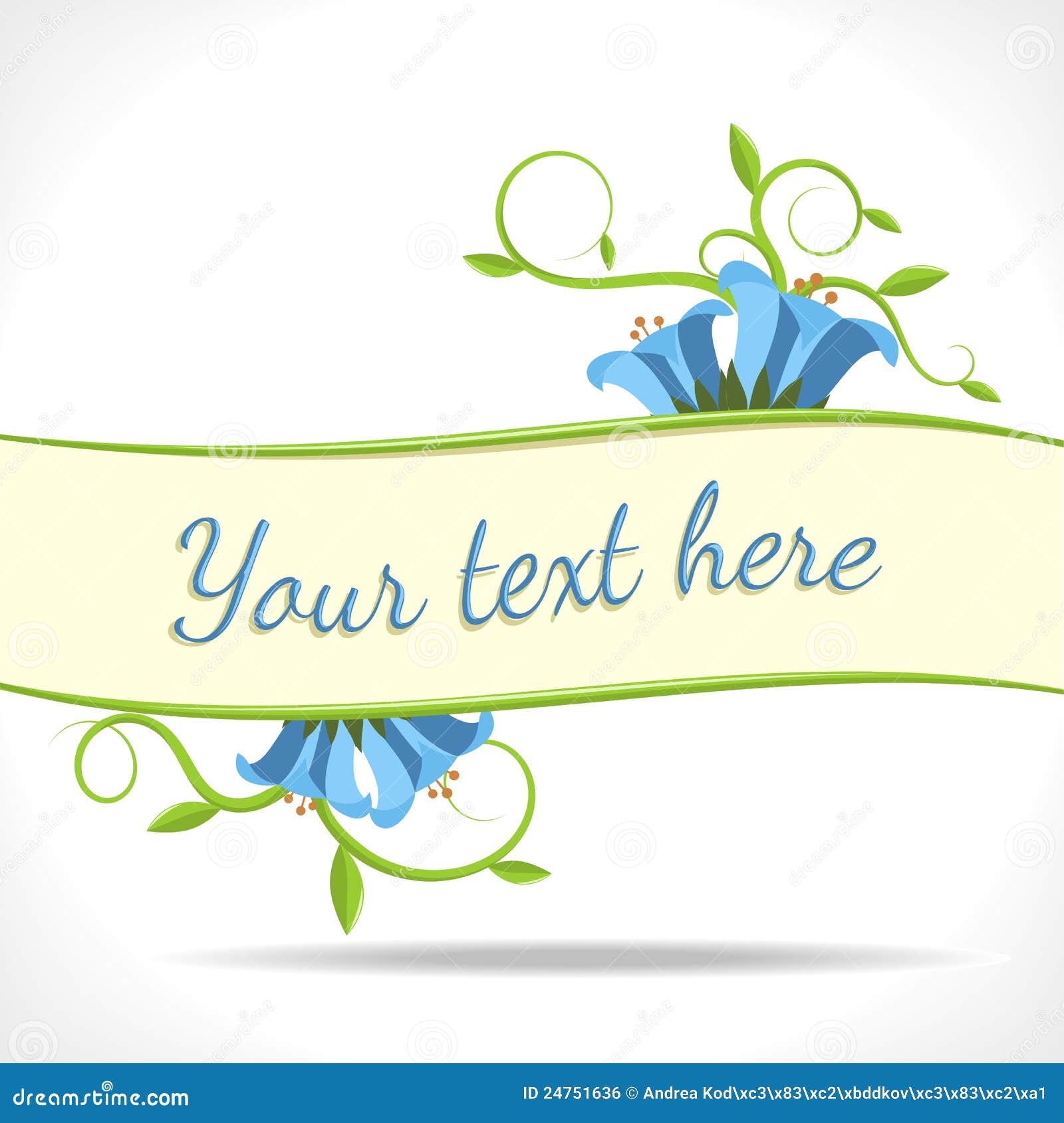 Floral Banner with Bluebell Stock Vector - Illustration of banner ...