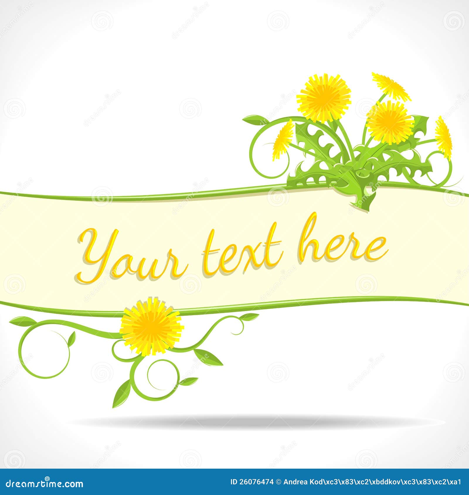 Floral Banner with Dandelion Stock Vector - Illustration of dandelion ...