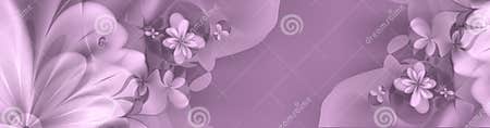 Floral Banner in Deep Purples and Pinks Stock Illustration ...