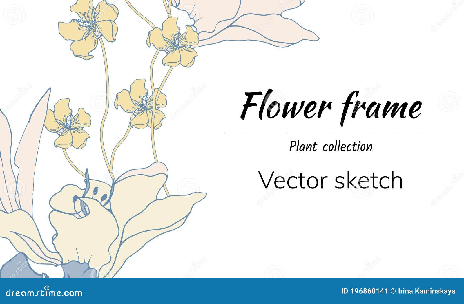 Floral Banner For Text With Flowers. Vector Banner For Signatures ...