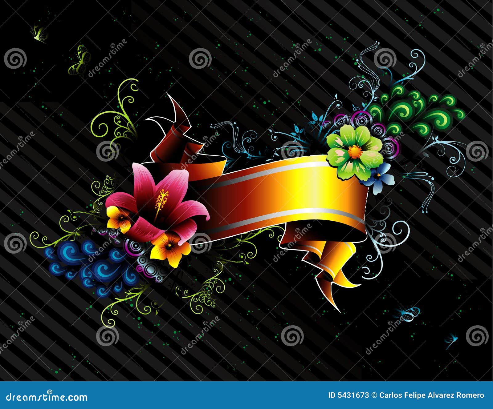 Floral banner vector stock vector. Illustration of leaf - 5431673