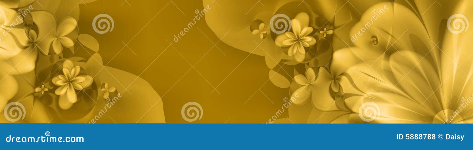 Floral Banner in Yellow and Gold Stock Illustration - Illustration of ...