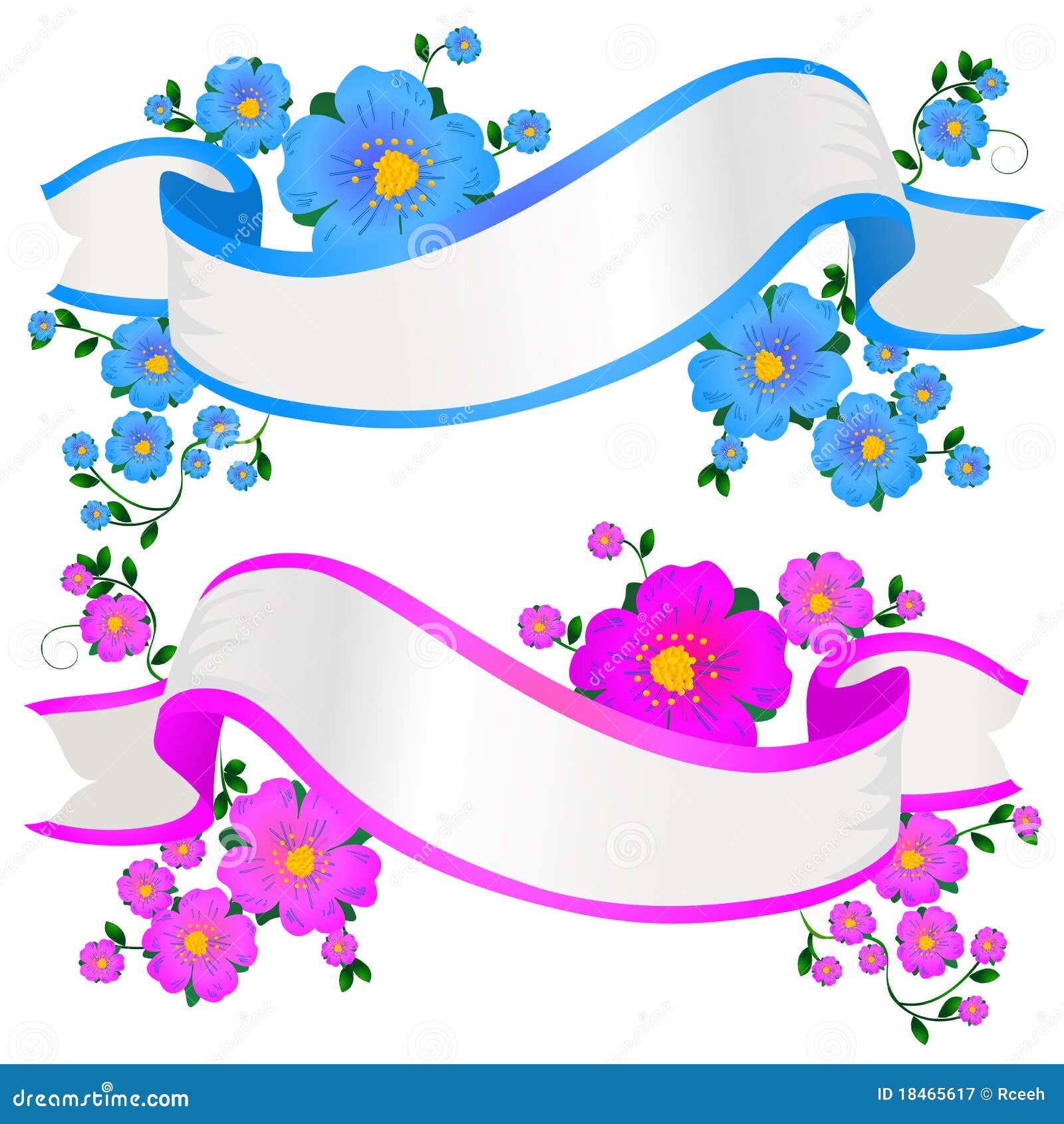 Floral banners stock vector. Illustration of wave, wallpaper - 18465617