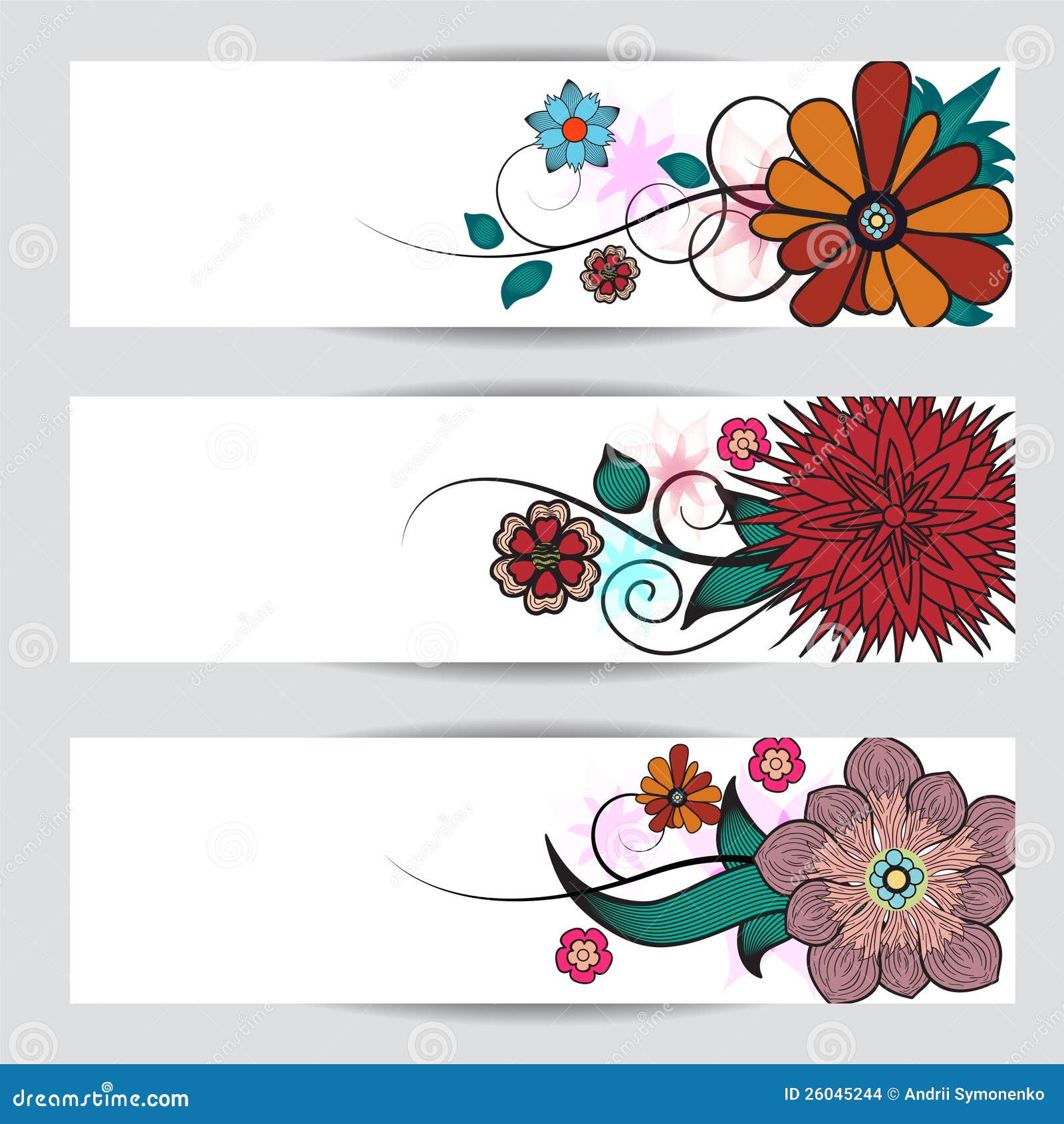 Floral banners stock illustration. Illustration of leaf - 26045244