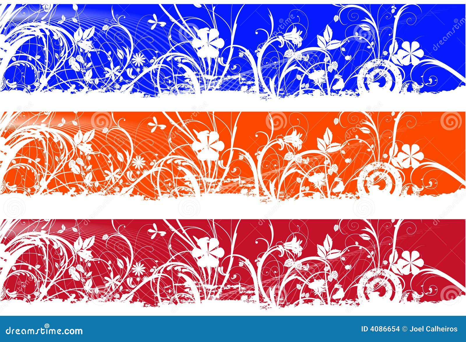 Floral banners stock illustration. Illustration of element - 4086654