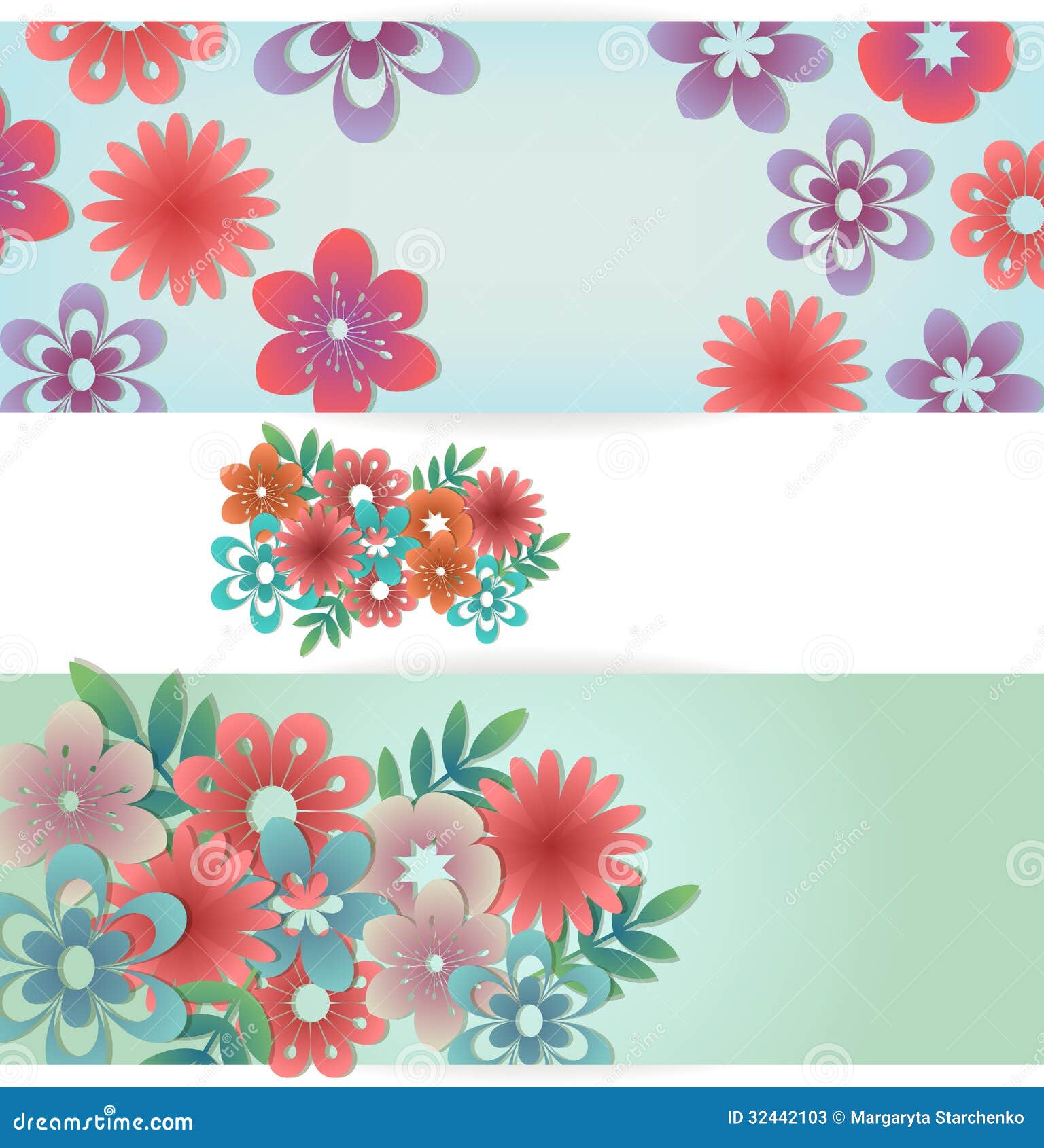 Floral banners stock vector. Illustration of banner, design - 32442103