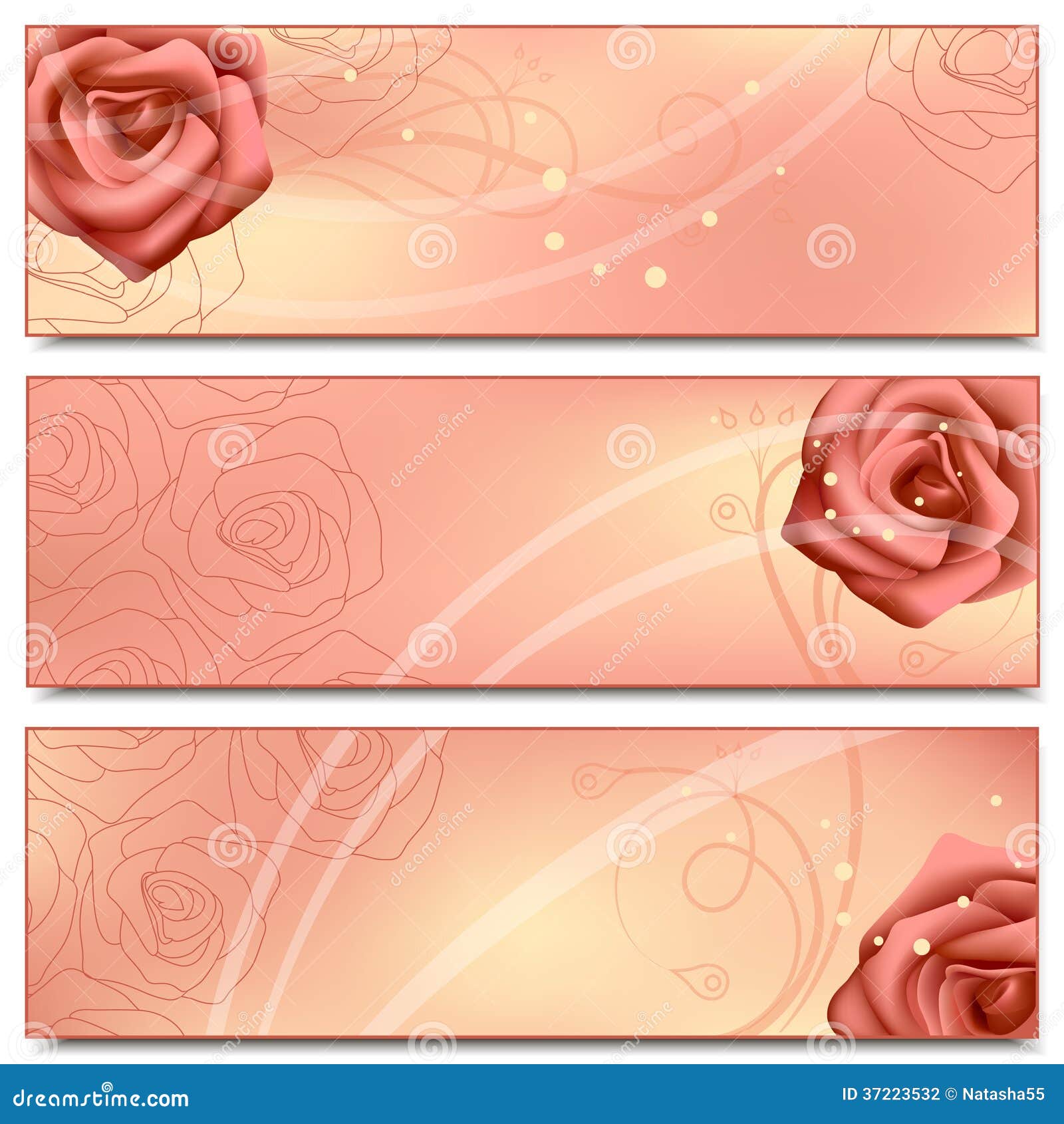 Floral banners with roses. stock vector. Illustration of beautiful ...