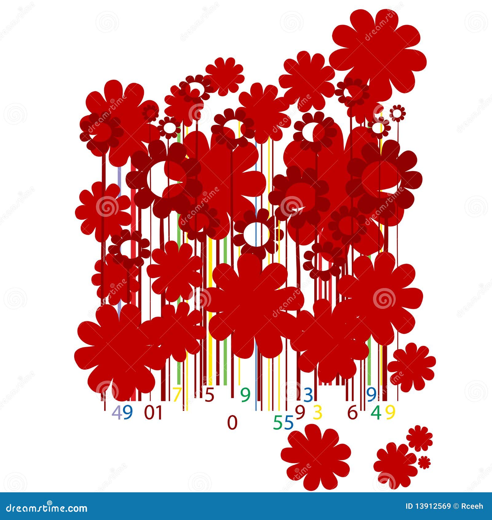 Floral bar codes stock vector. Illustration of artistic - 13912569