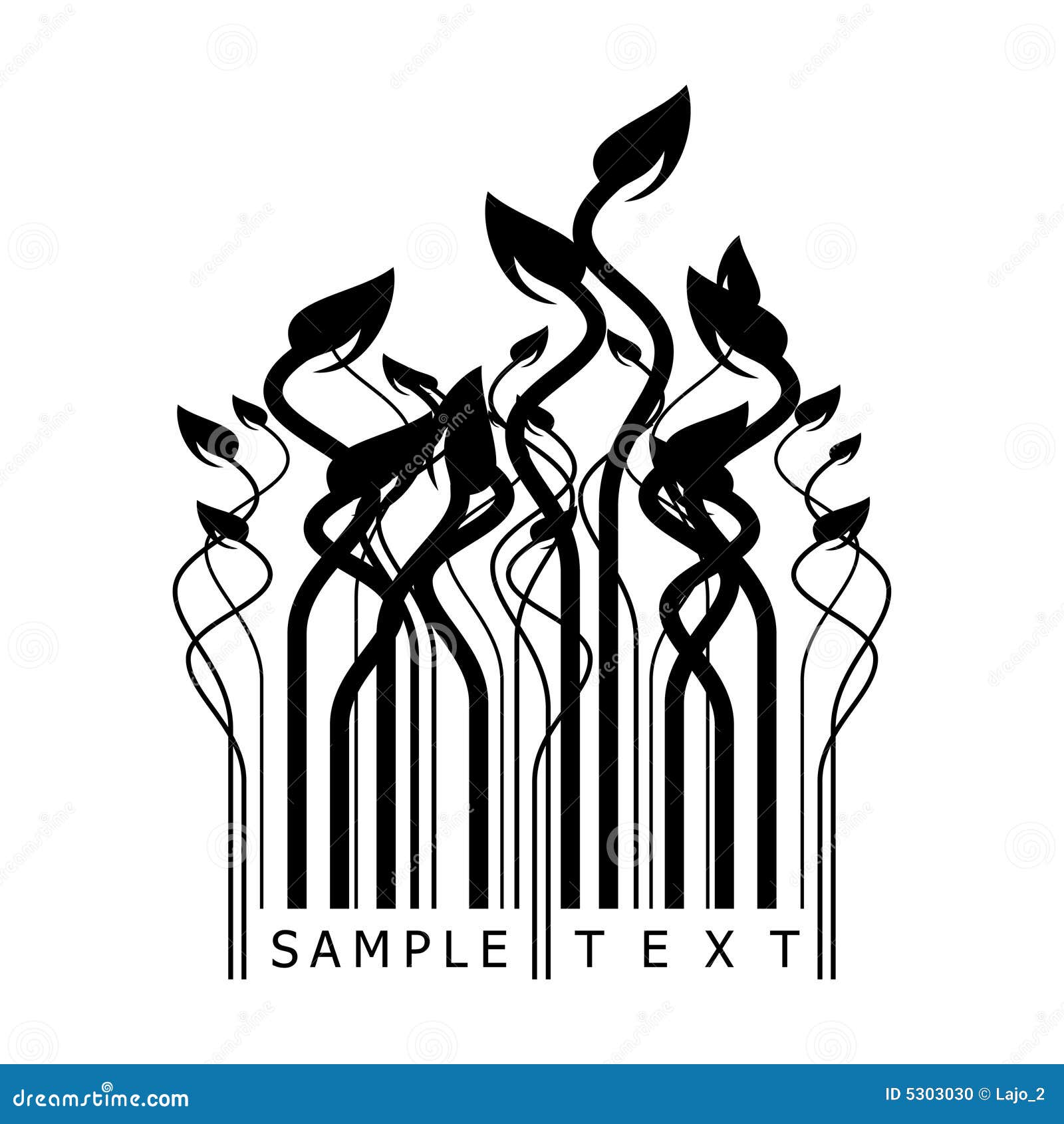 Floral barcode stock vector. Illustration of graphic, data - 5303030