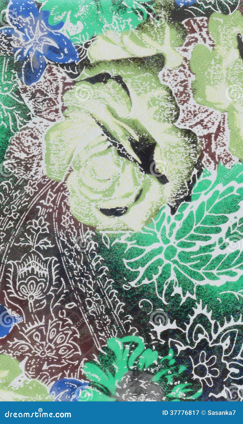 Floral batic stock illustration. Illustration of level - 37776817