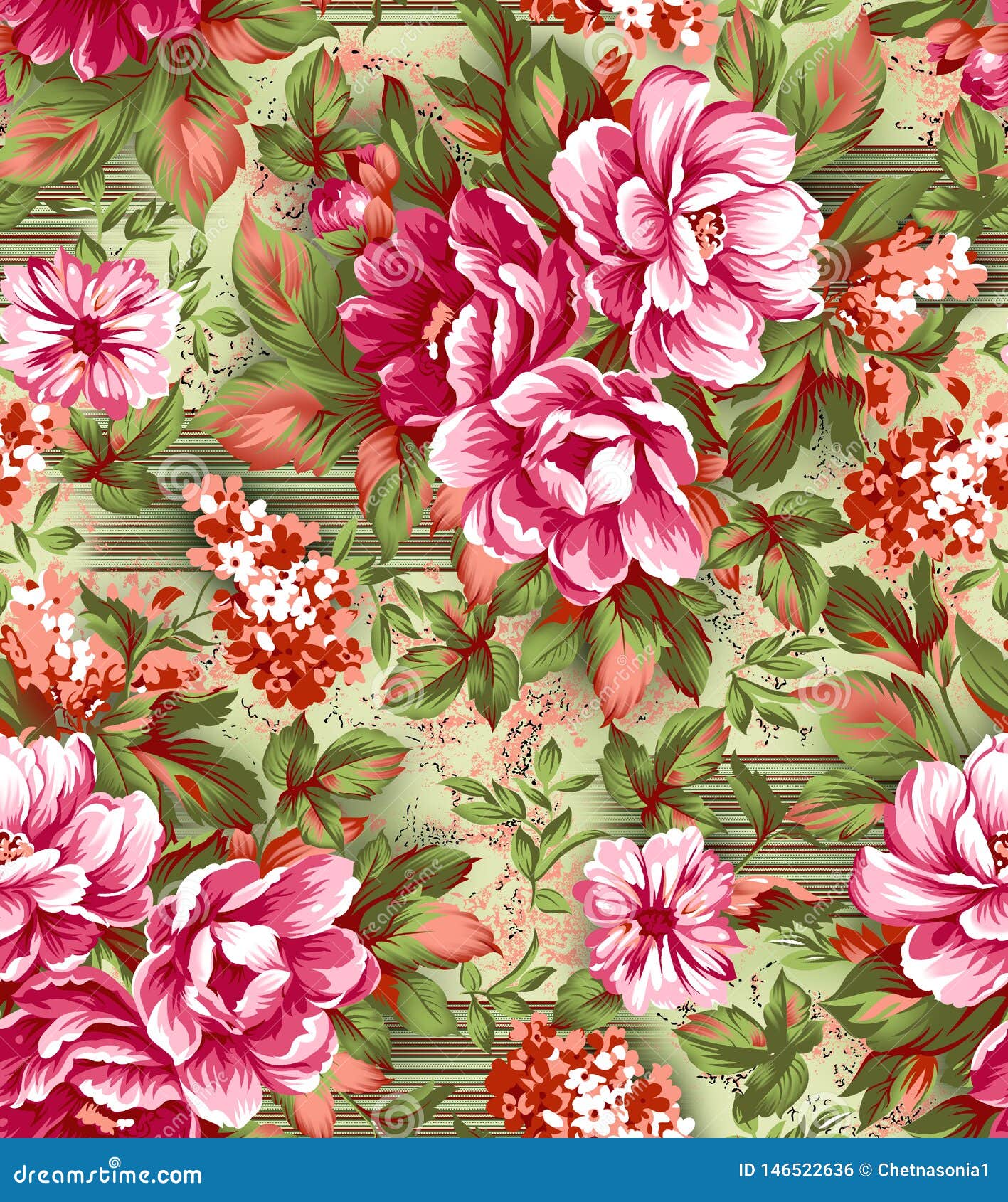 Floral Beautiful Flower with Digital Background Stock Illustration ...