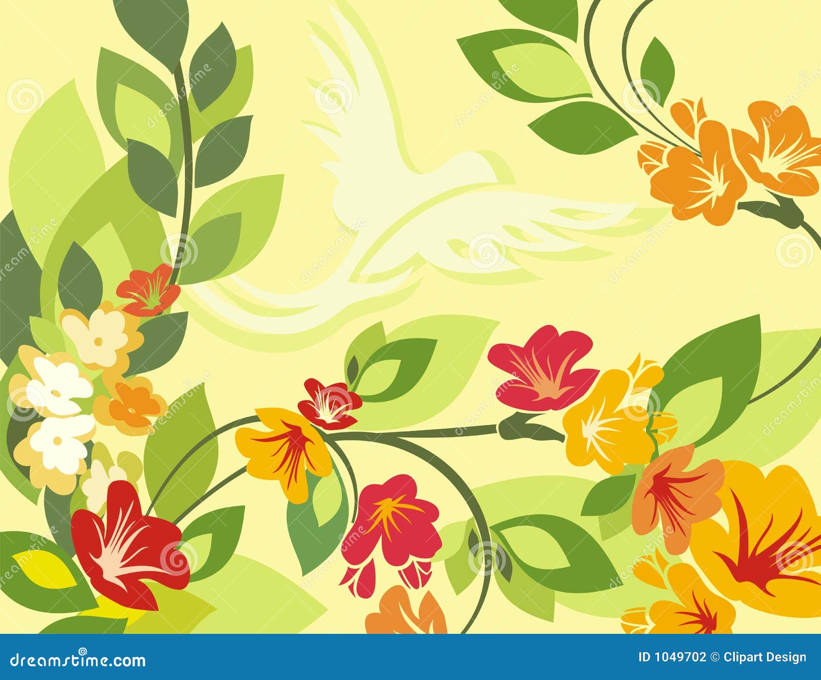 Floral Bird Background Series Stock Vector - Illustration of element ...