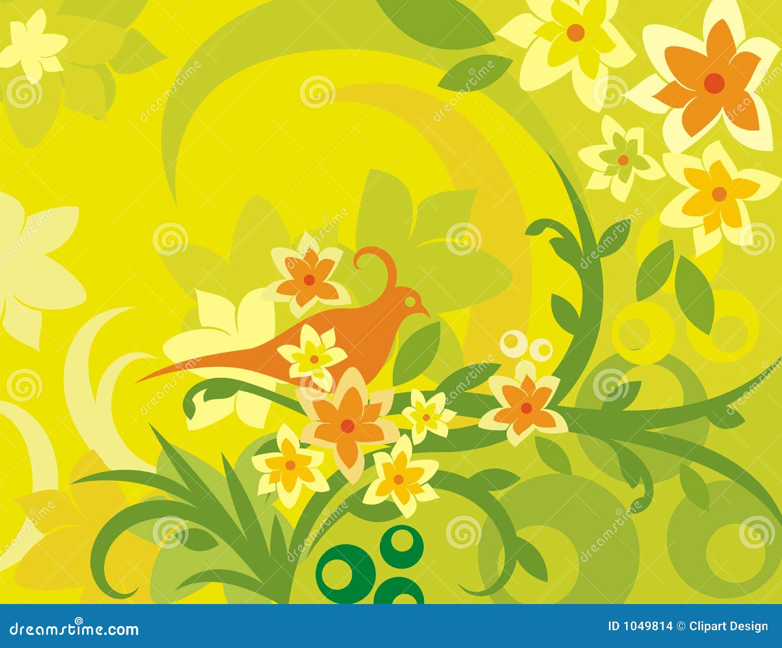 Floral Bird Background Series Stock Vector - Illustration of element ...