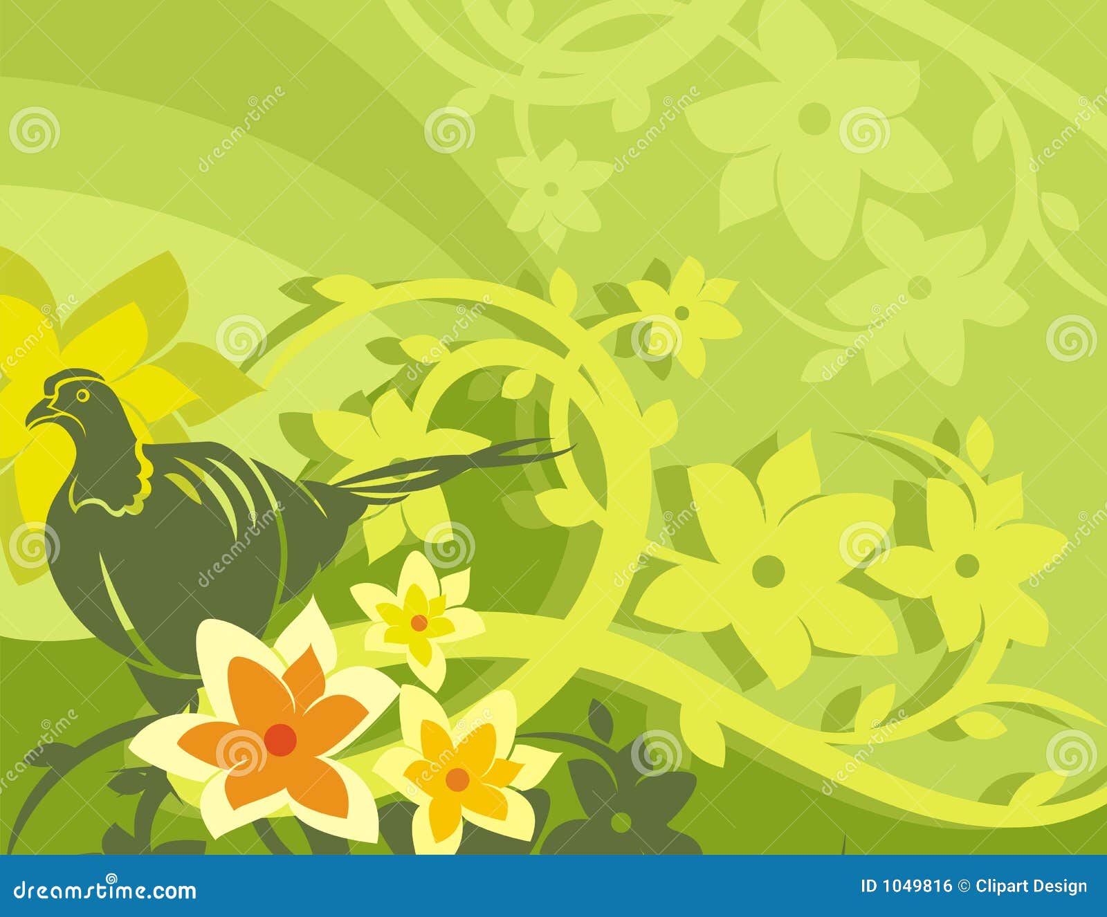 Floral Bird Background Series Stock Vector - Illustration of design ...
