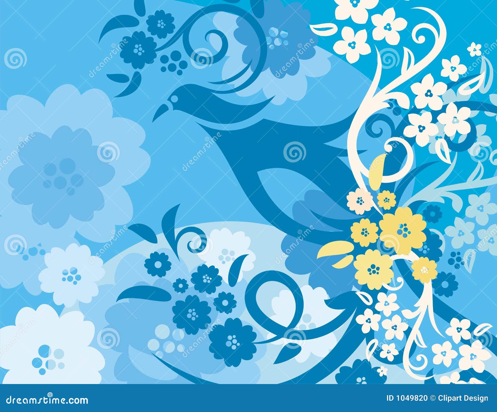 Floral Bird Background Series Stock Vector - Illustration of element ...