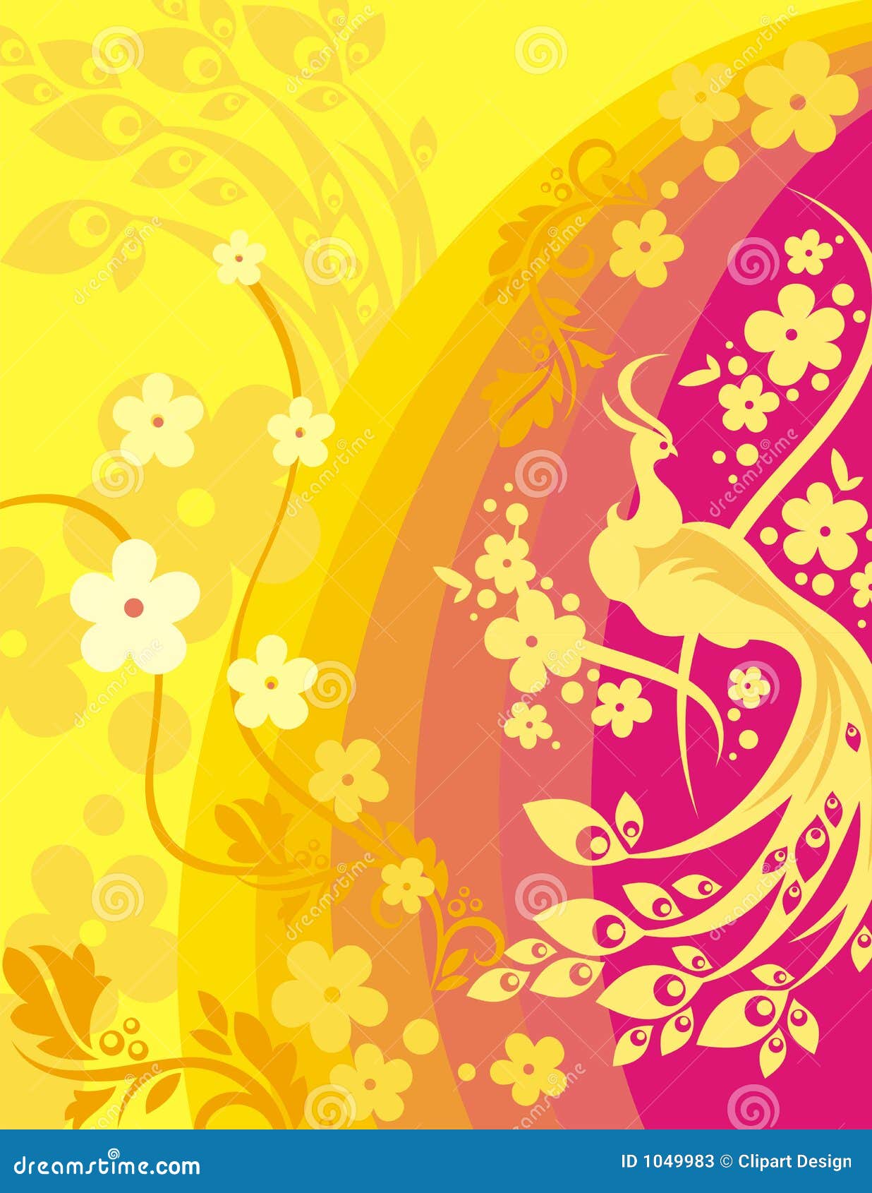 Floral Bird Background Series Stock Vector - Illustration of floral ...