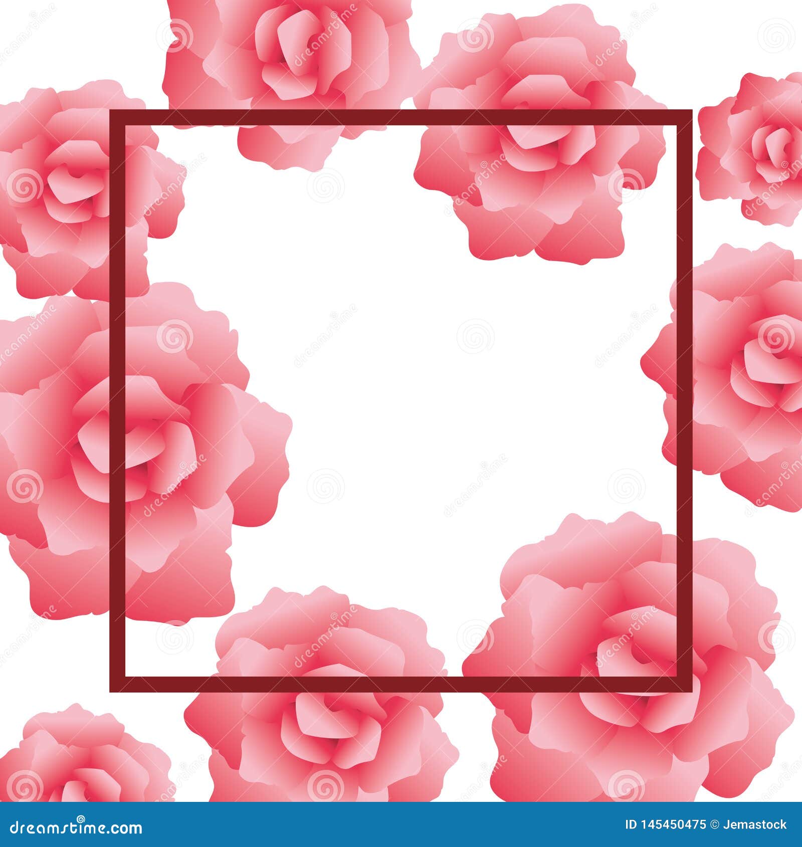 Floral blank card frame stock vector. Illustration of creative - 145450475