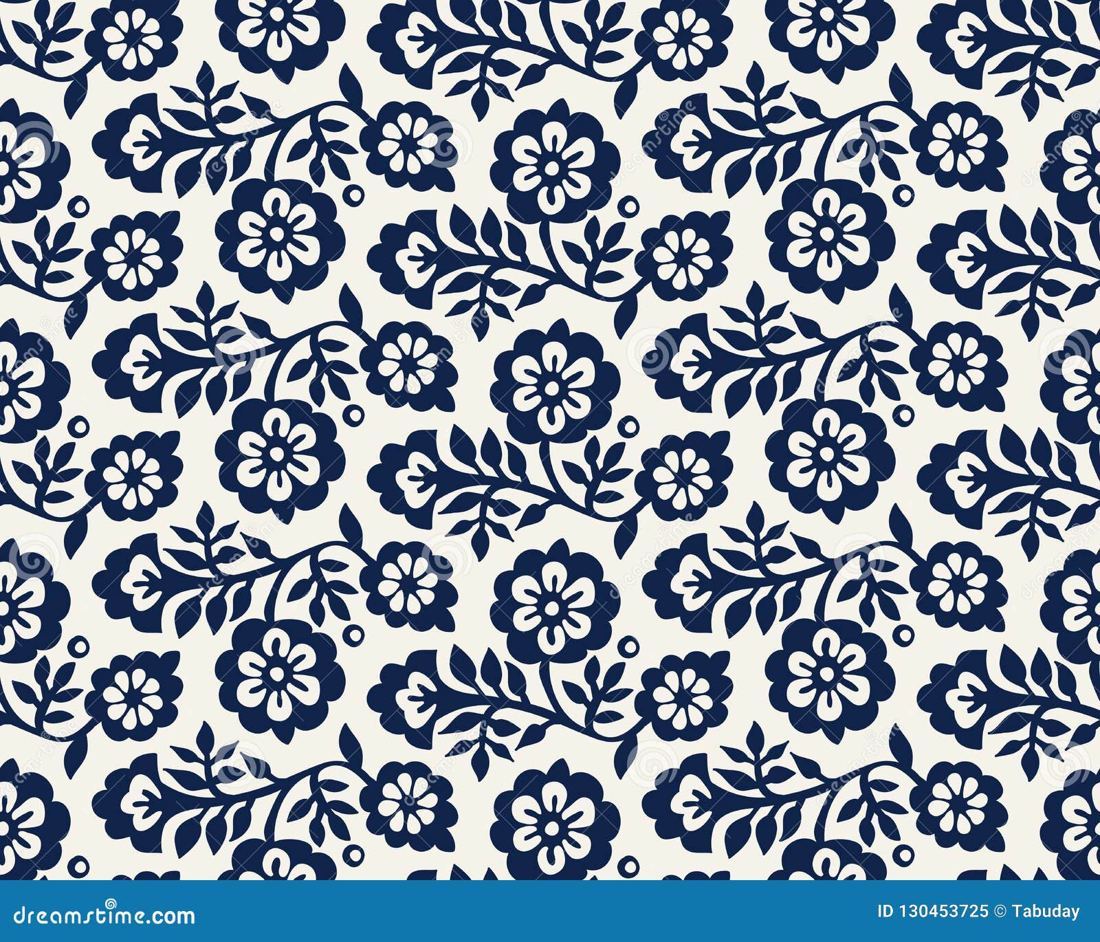 Floral blockprint pattern. stock vector. Illustration of ecru - 130453725 Floral blockprint pattern. stock vector. Illustration of ecru - 130453725