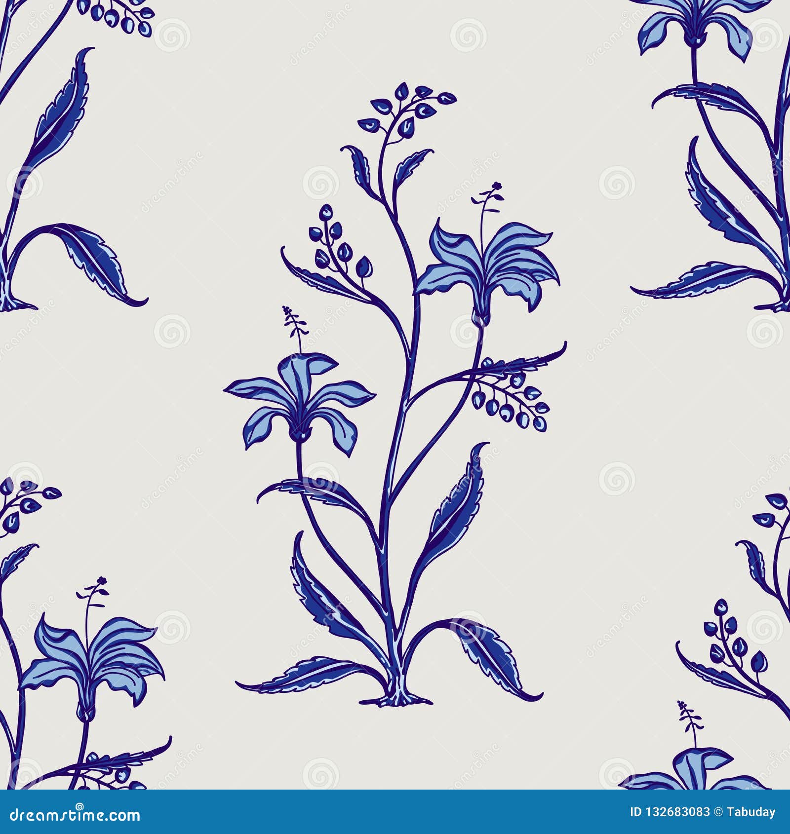 Floral blockprint pattern. stock vector. Illustration of floral - 132683083 Floral blockprint pattern. stock vector. Illustration of floral - 132683083