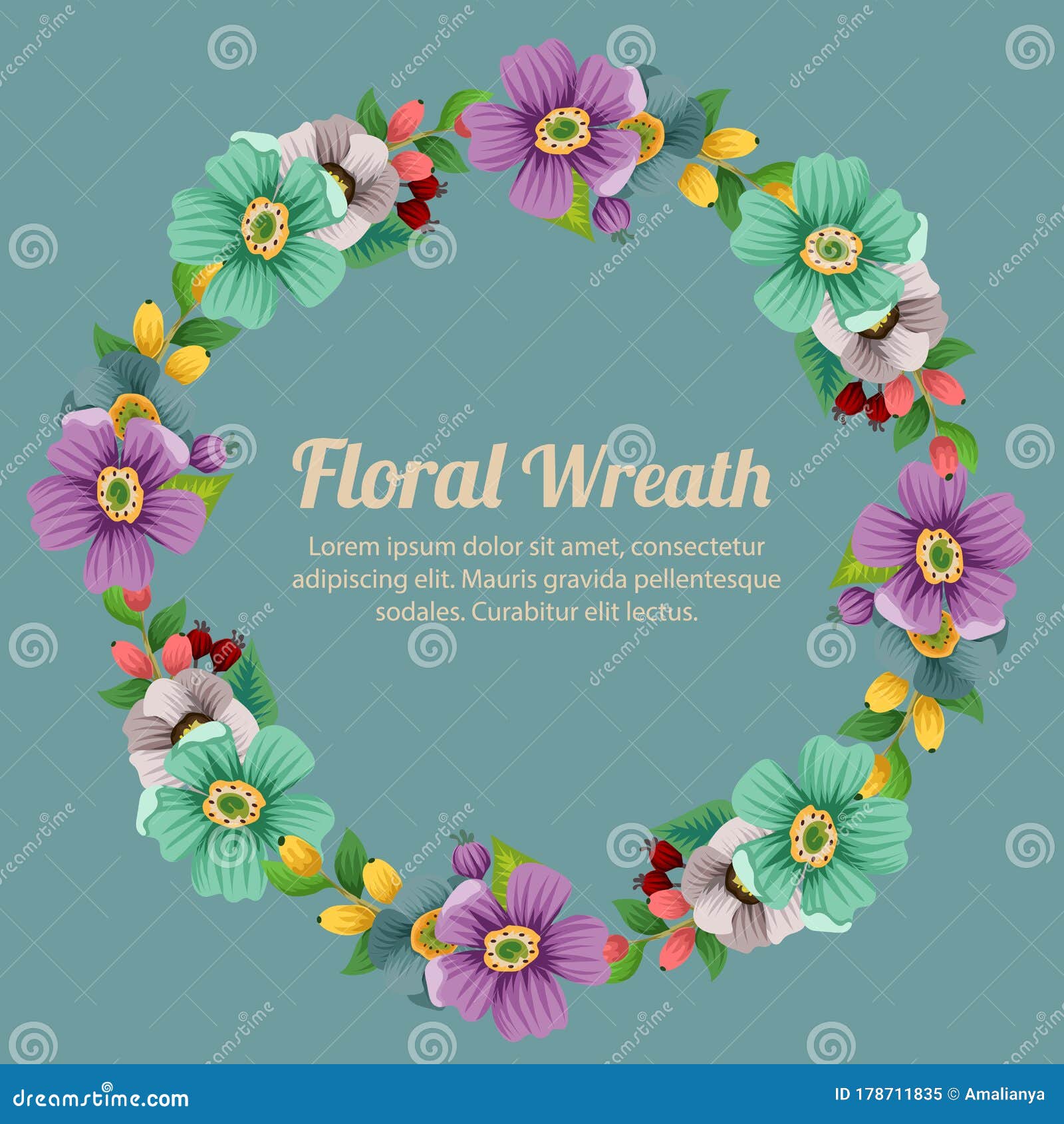 Floral Blossom Spring Garland Stock Vector - Illustration of flower ...