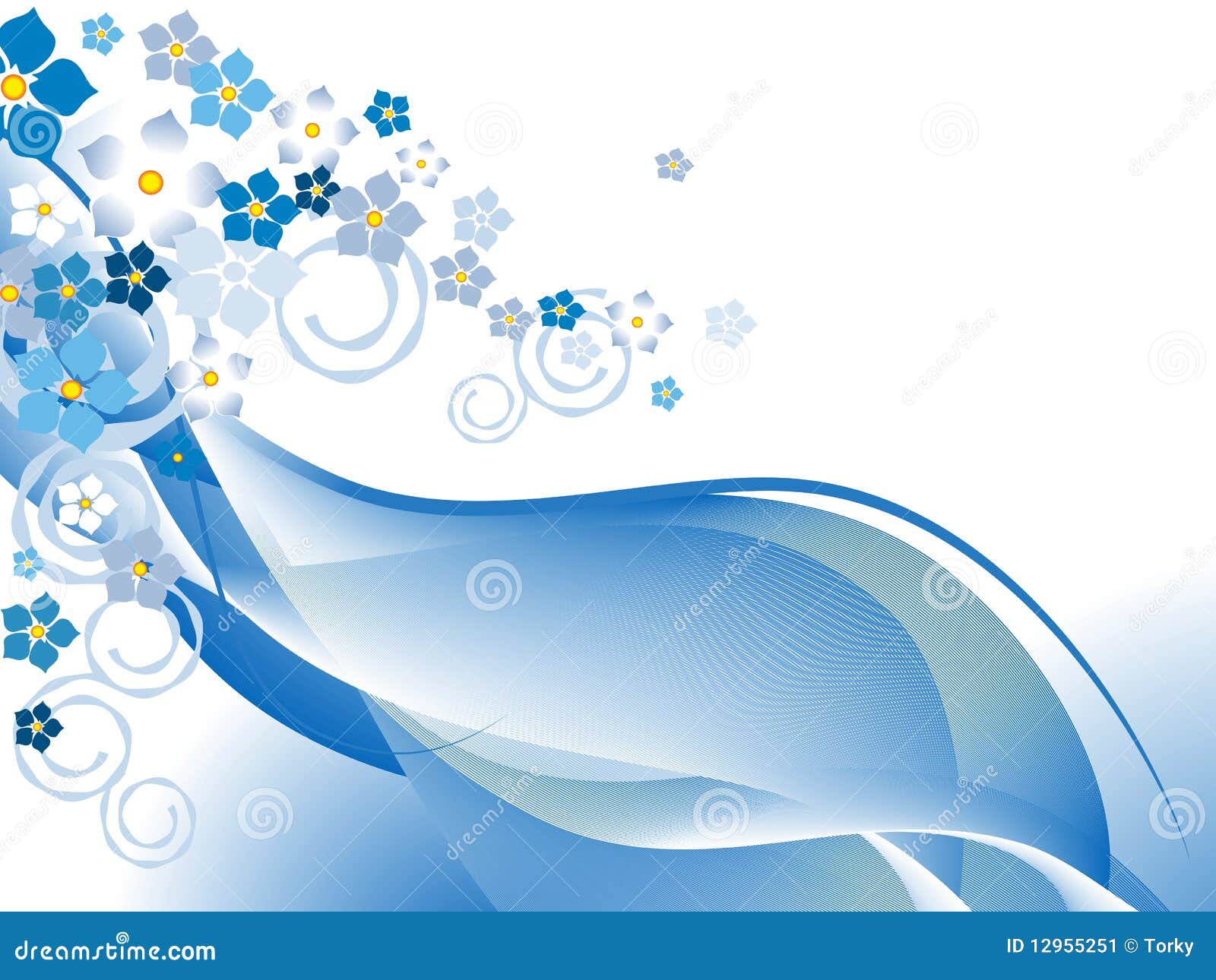 Floral Blue Abstract Design Stock Vector - Illustration of event ...