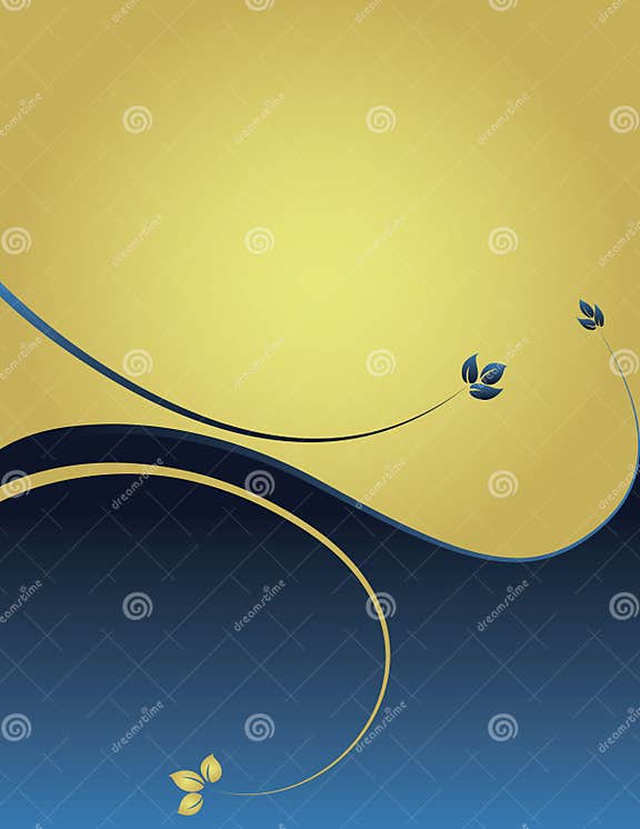 Floral Blue and Tan Background Stock Vector - Illustration of colour ...