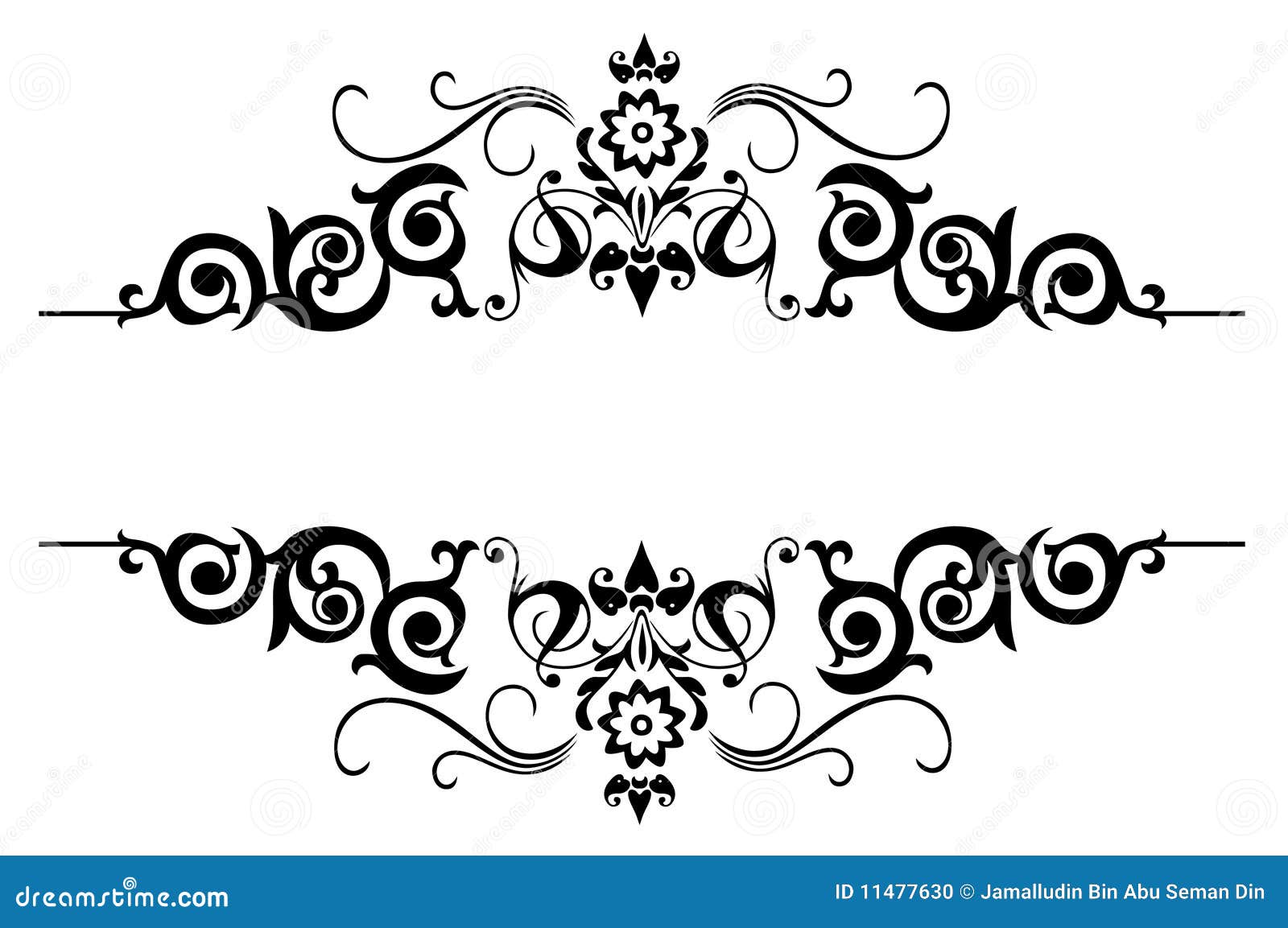 Floral border stock illustration. Illustration of scroll - 11477630