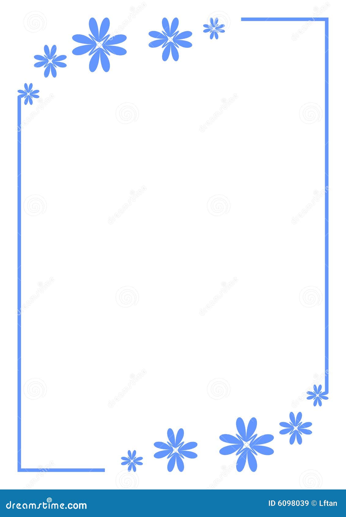 Blue Flower Page Border