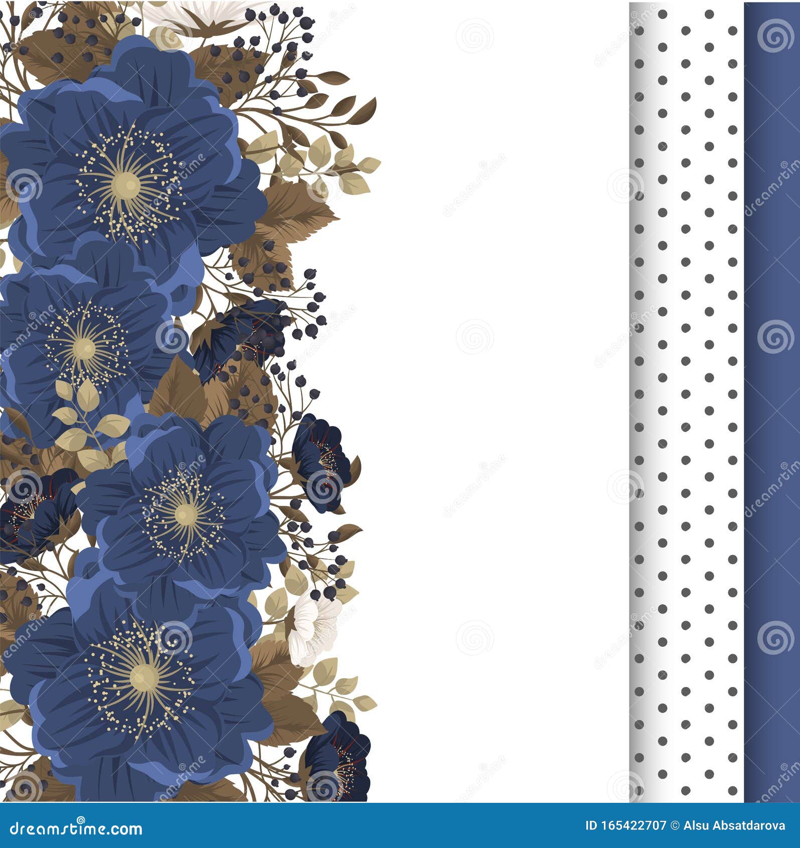 Floral Border Background - Blue Flowers Stock Illustration ...