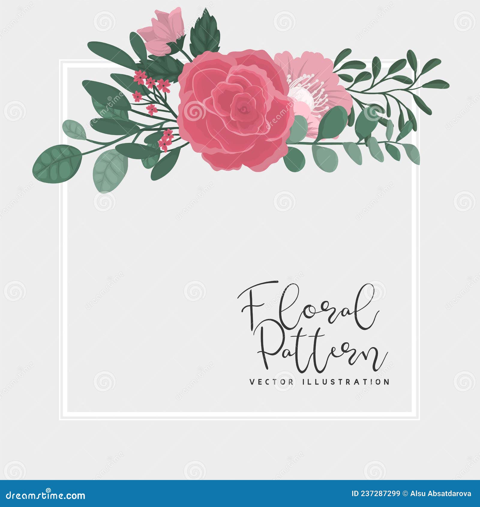 Floral Border Background - Pink Flower Border. Vector Stock Vector ...