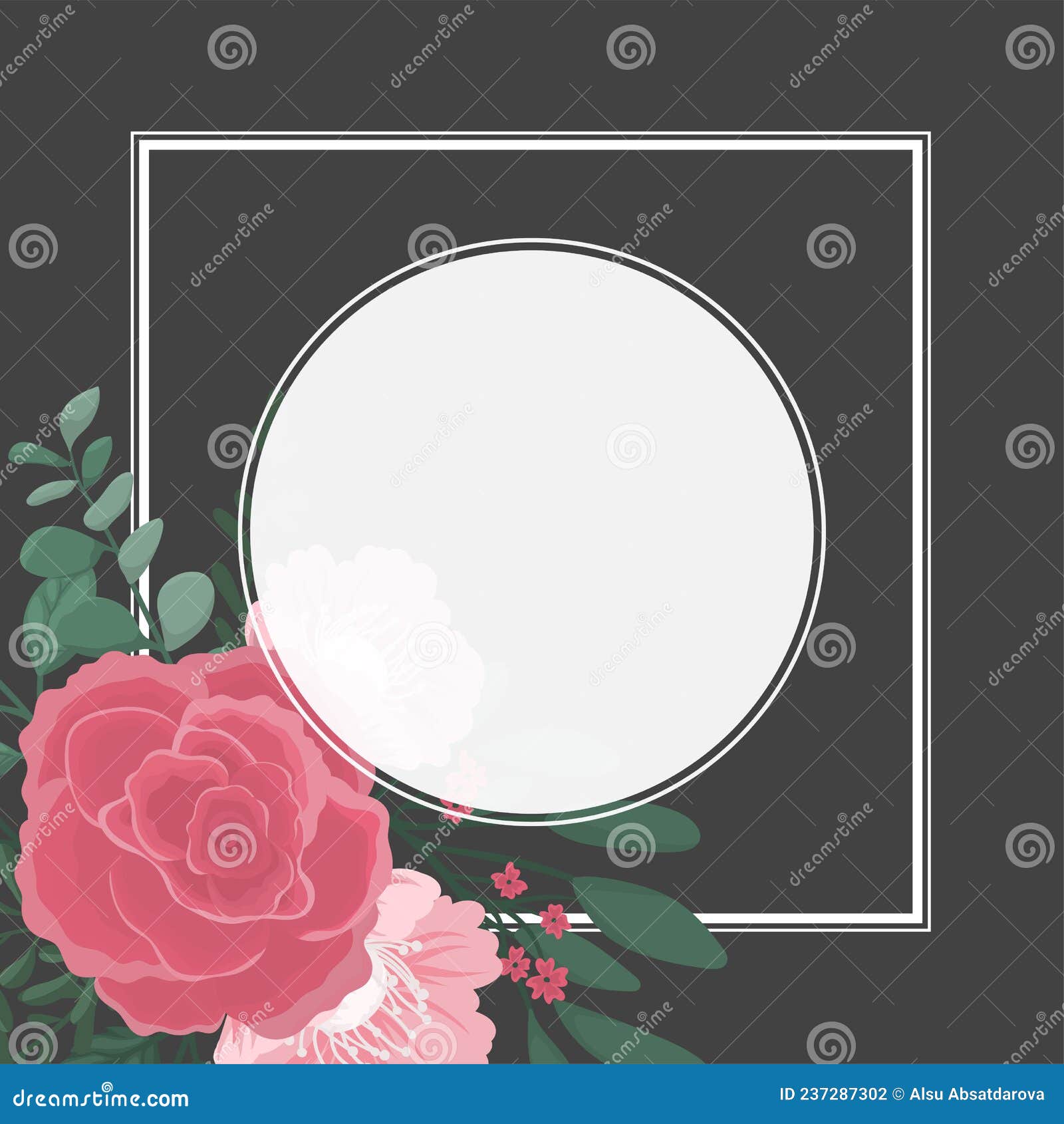 Floral Border Background - Pink Flower Border. Vector Stock Vector ...