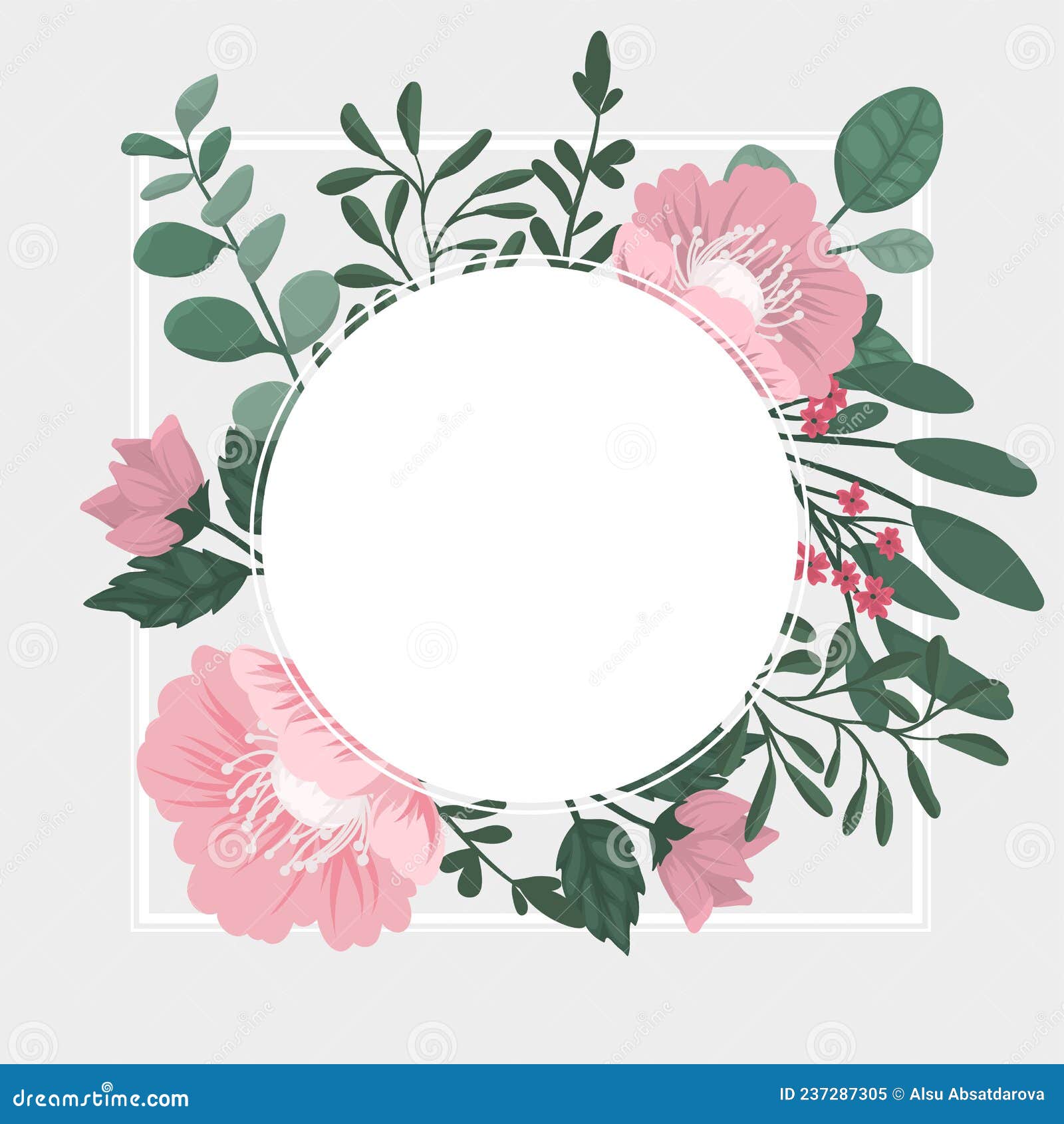 Floral Border Background - Pink Flower Border. Vector Stock Vector ...