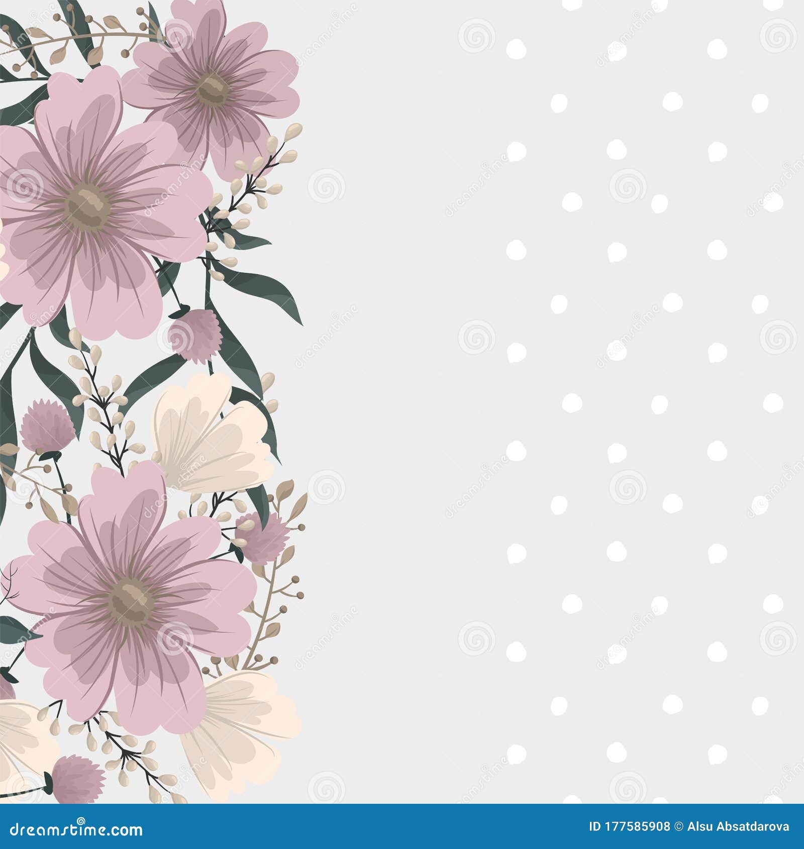Floral Border Background - Pink Flower Border Stock Illustration ...