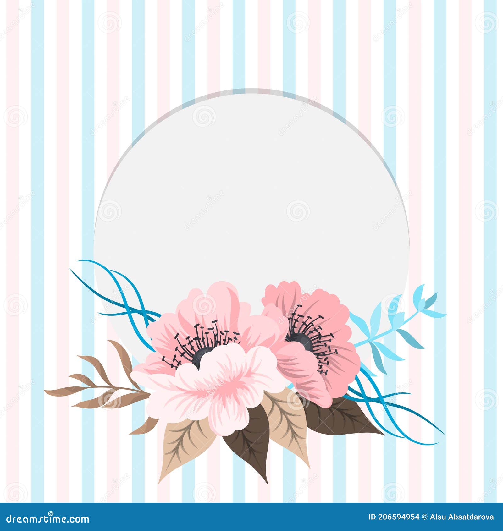 Floral Border Background - Pink Flower Border Stock Vector ...