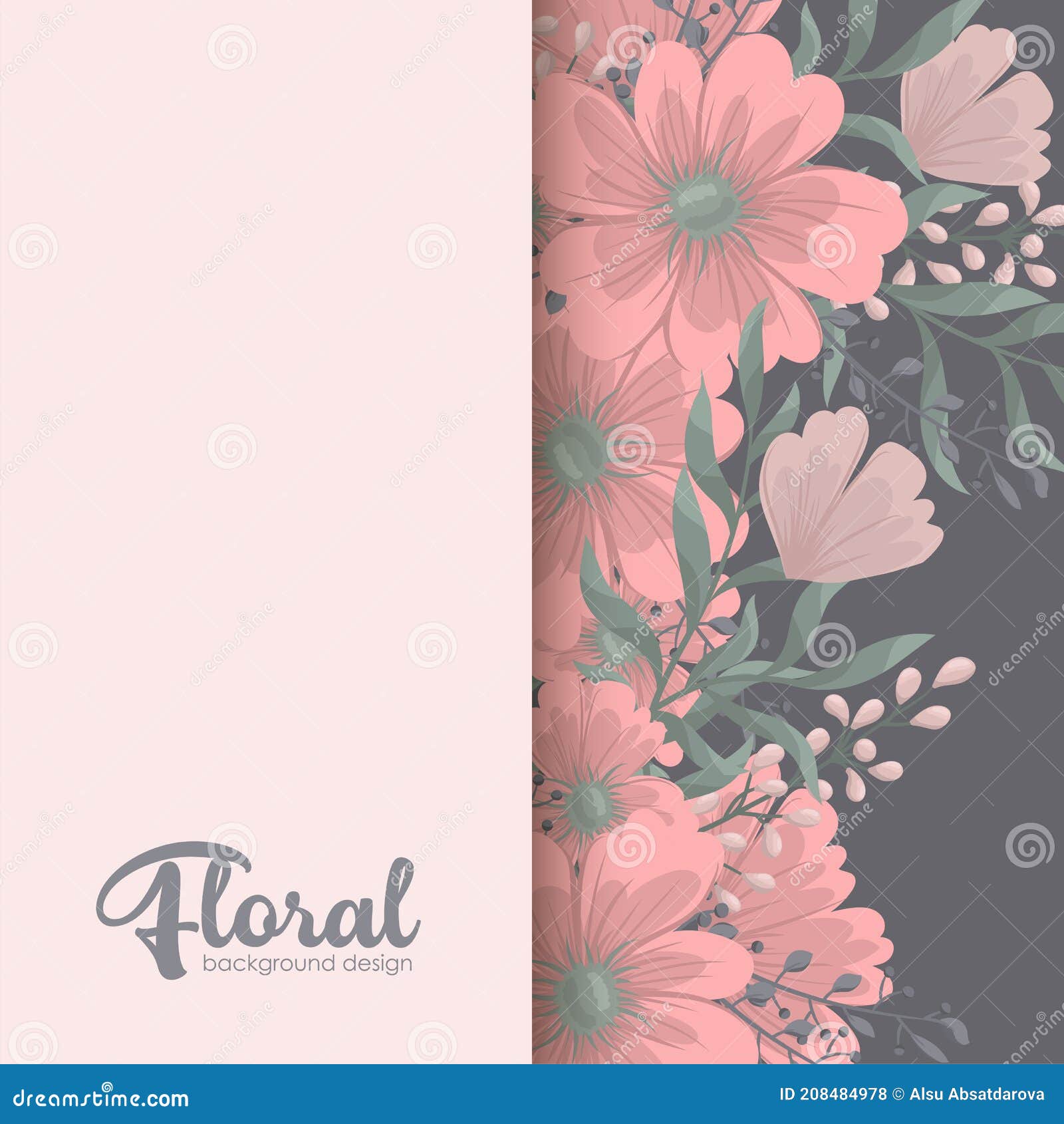 Floral Border Background - Pink Flower Border Stock Vector ...
