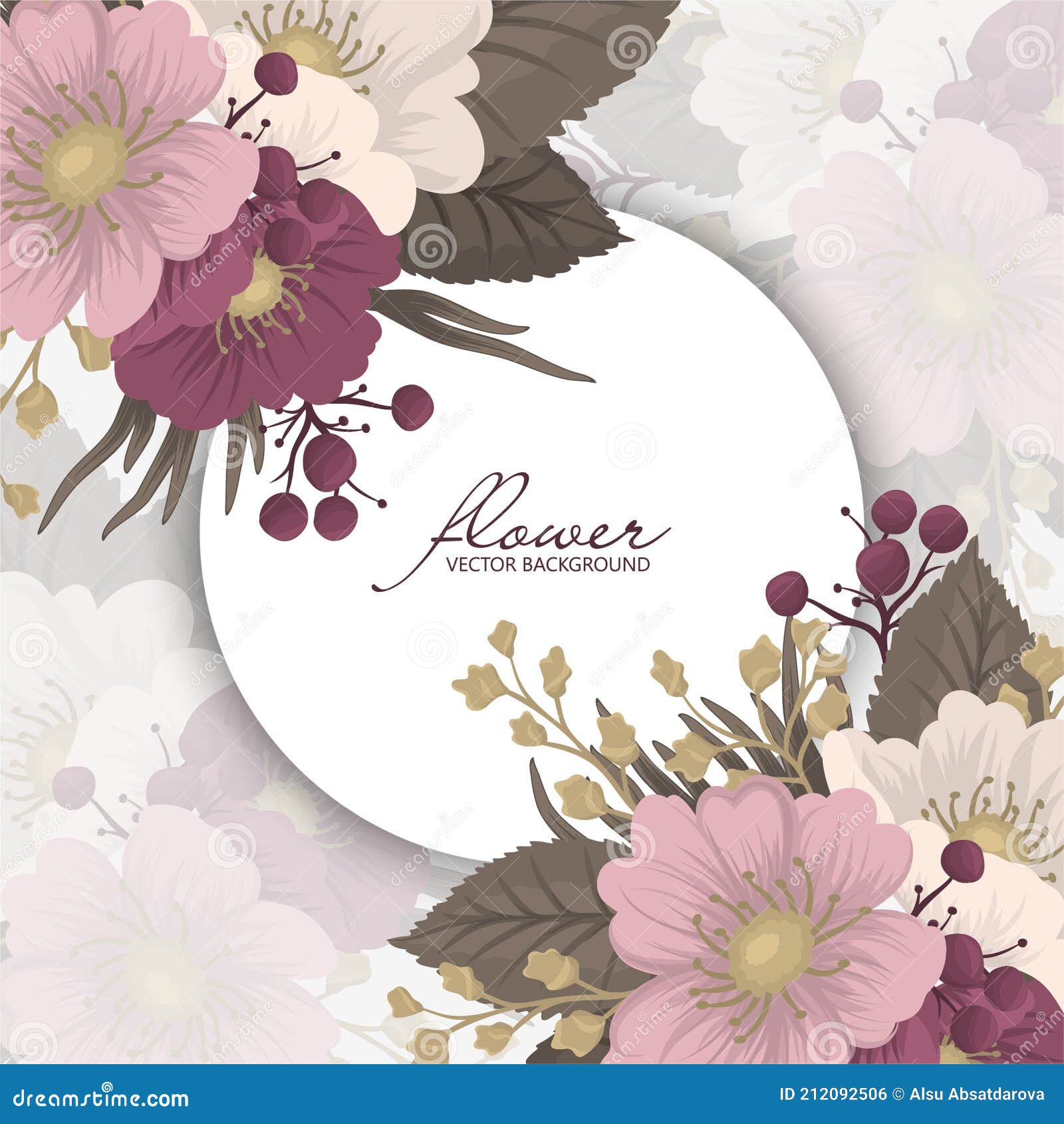 Floral Border Background - Pink Flower Border Stock Vector ...