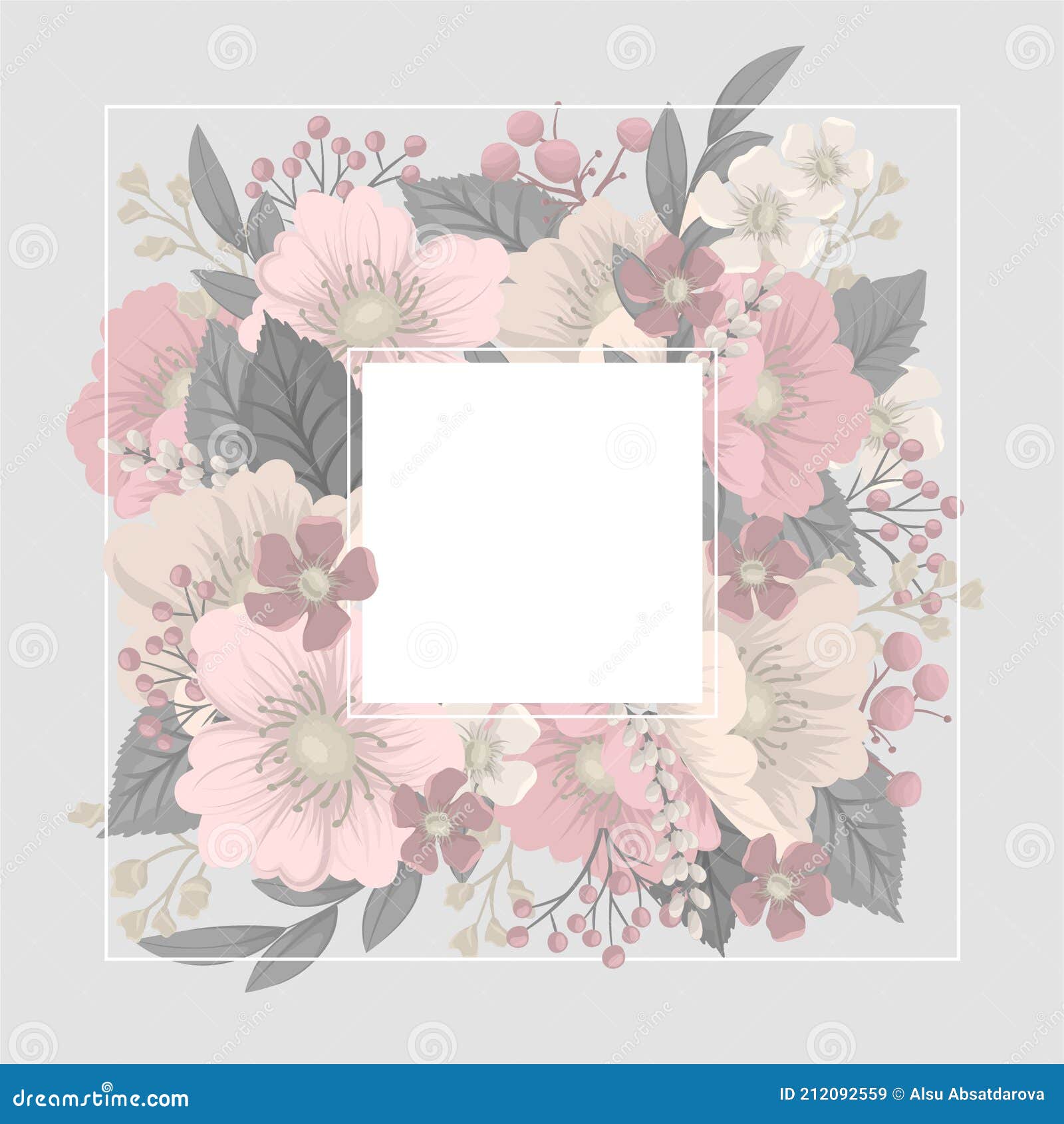 Floral Border Background - Pink Flower Border Stock Vector ...